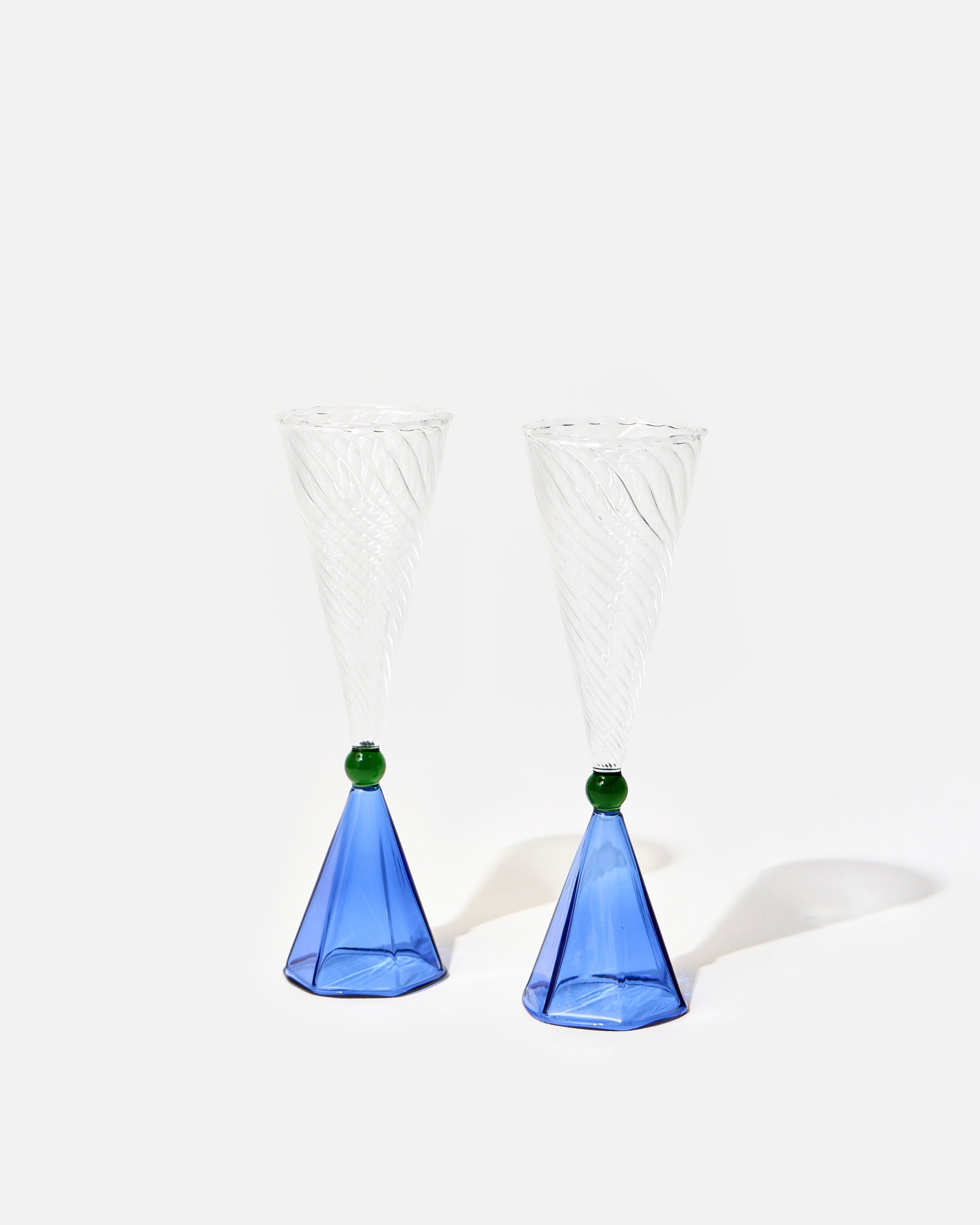 Meri Blue Champagne Flutes Set of Two | Oliver Bonas