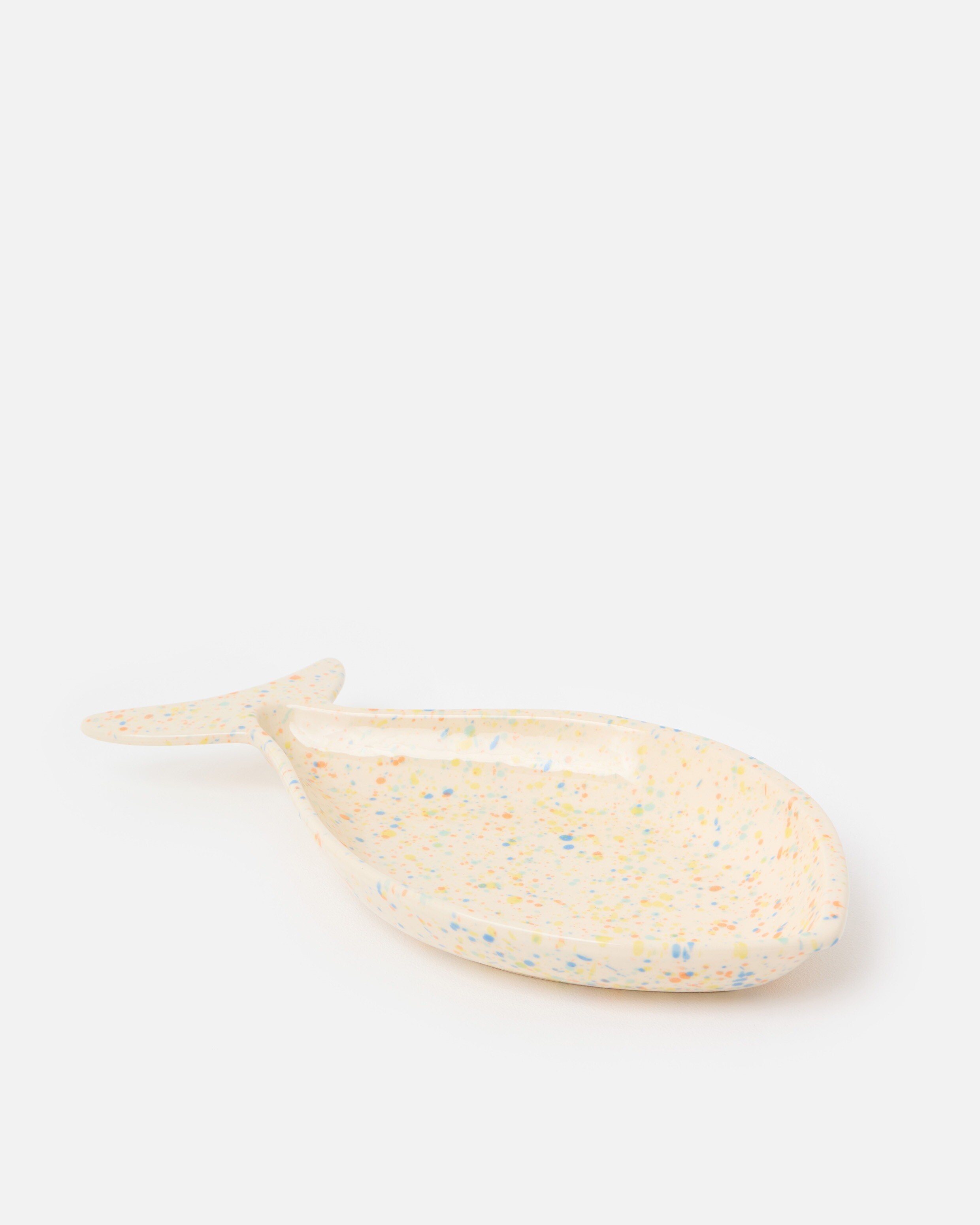 Tami Speckle Ceramic Fish Platter | Oliver Bonas