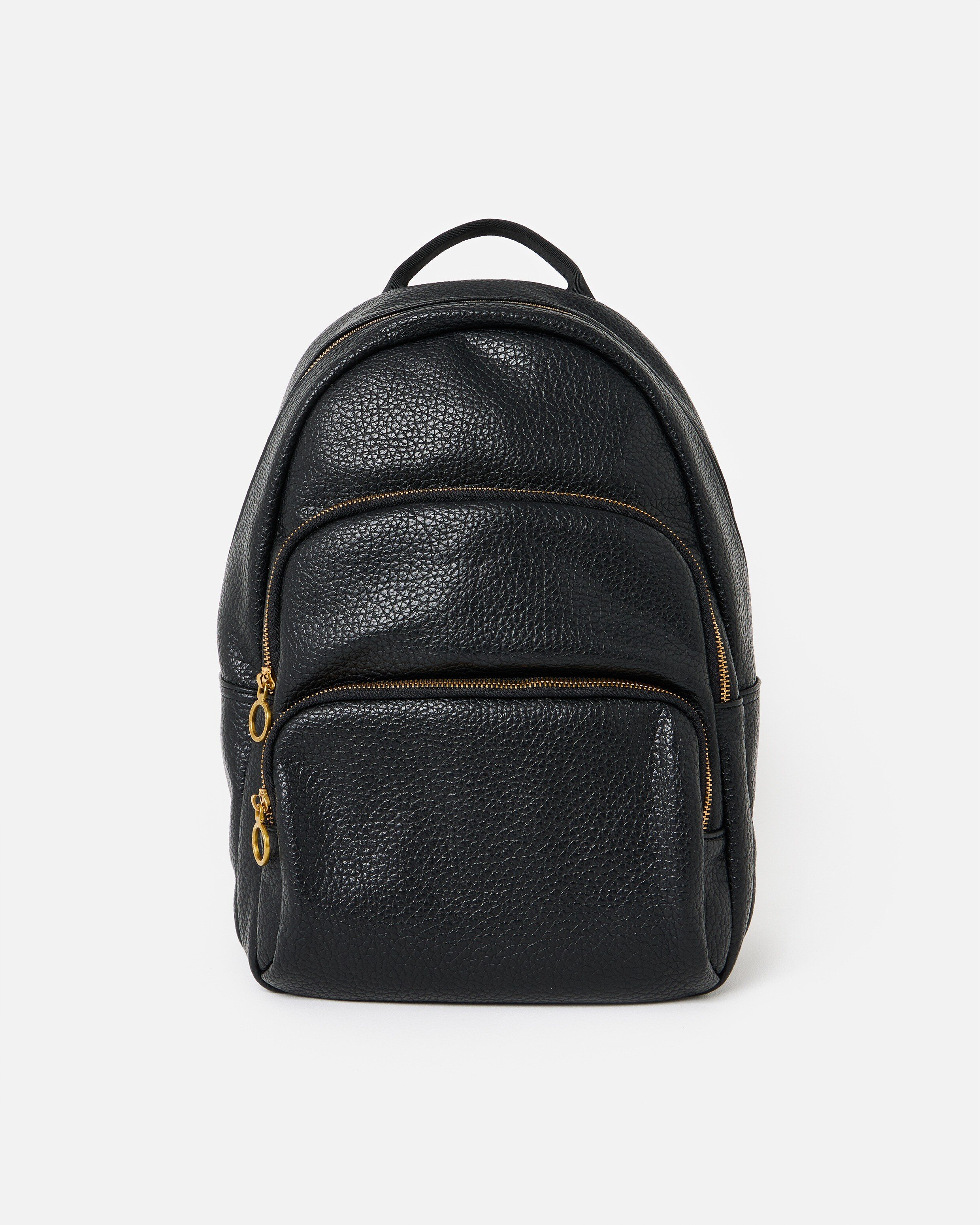 Harper Black Triple Zip Backpack | Oliver Bonas