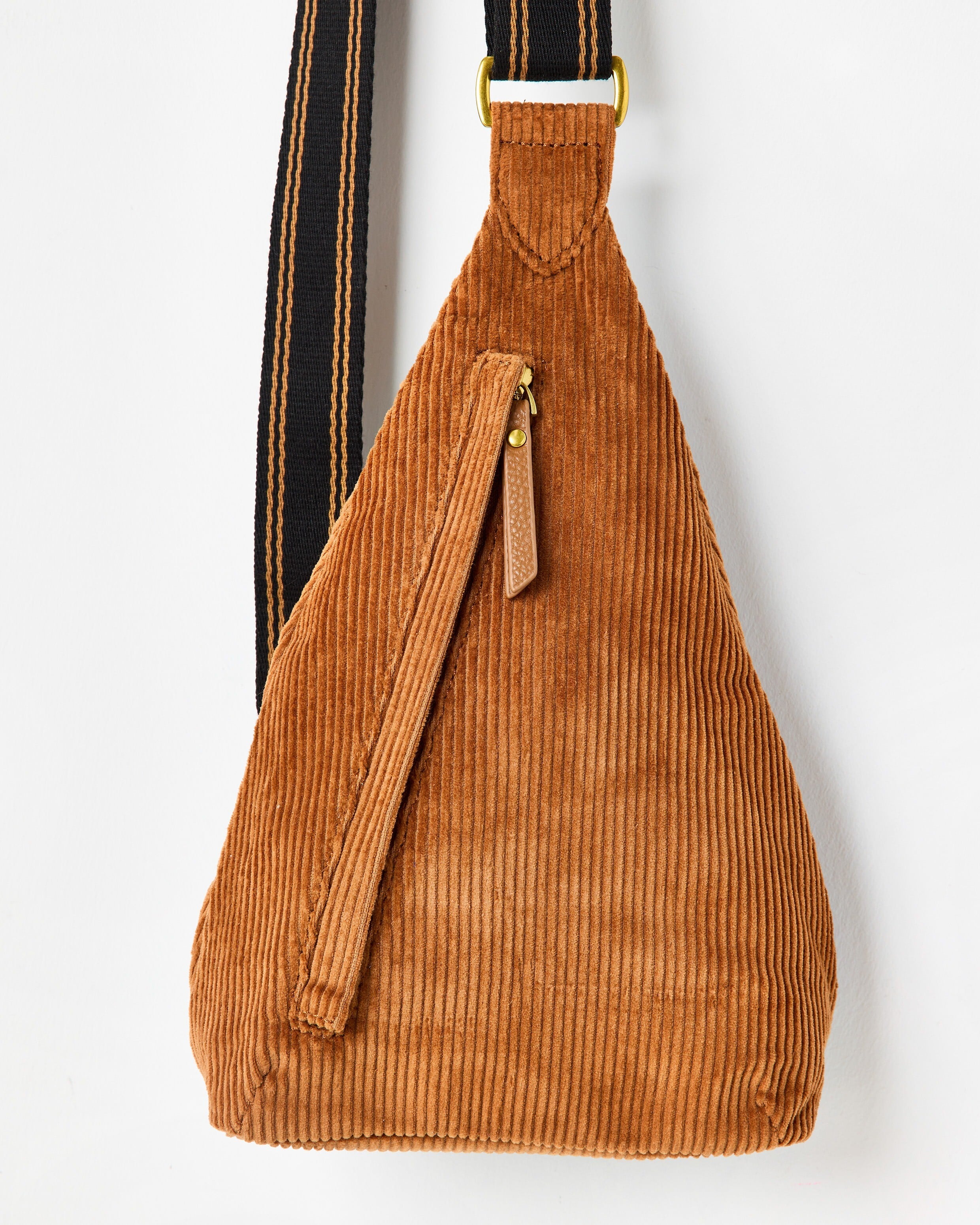 Brooke Caramel Brown Corduroy Belt Bag | Oliver Bonas