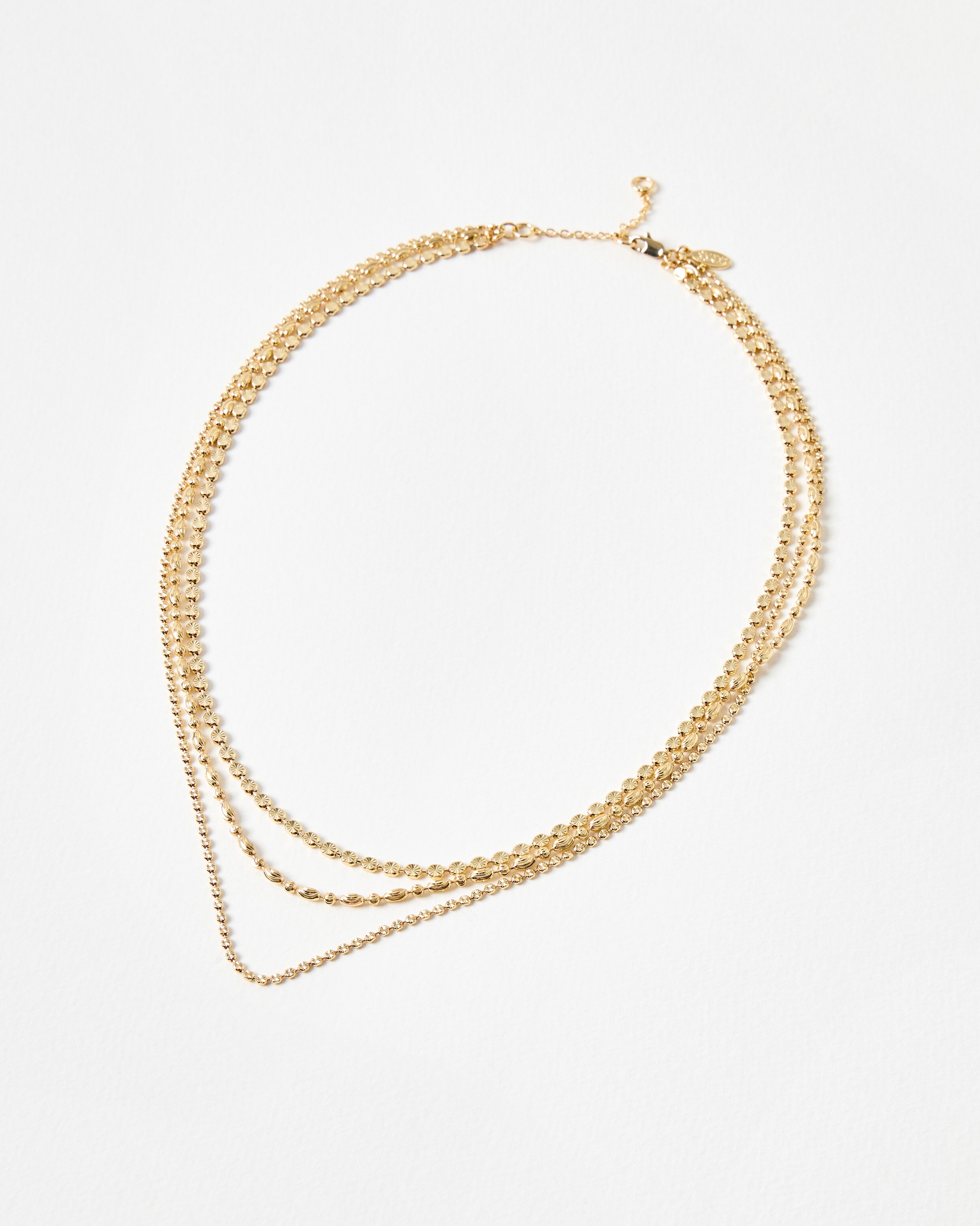 Audra Gold Tone Layered Chain Necklace | Oliver Bonas