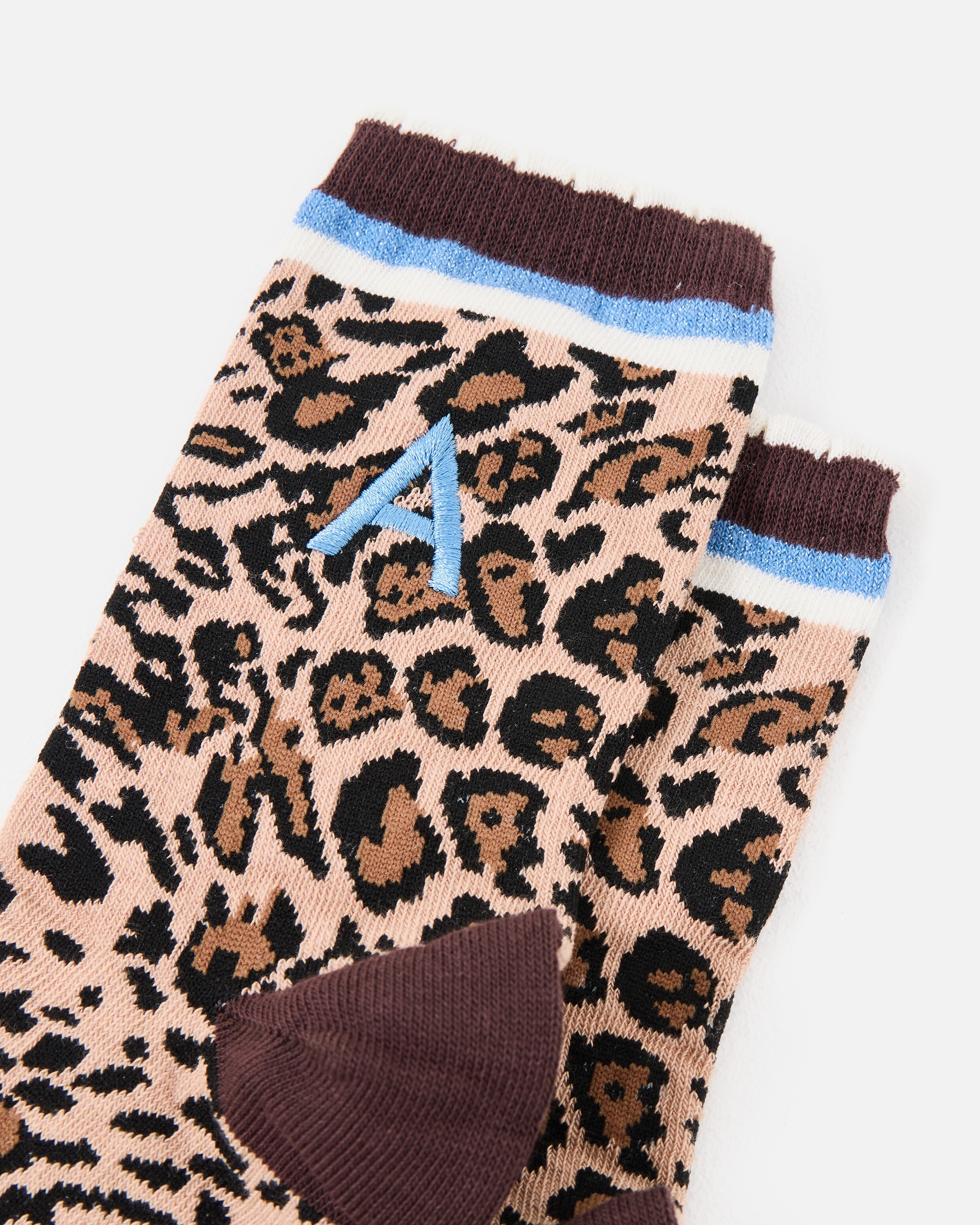 Brown Leopard Print Alphabet Initial Socks | Oliver Bonas IE