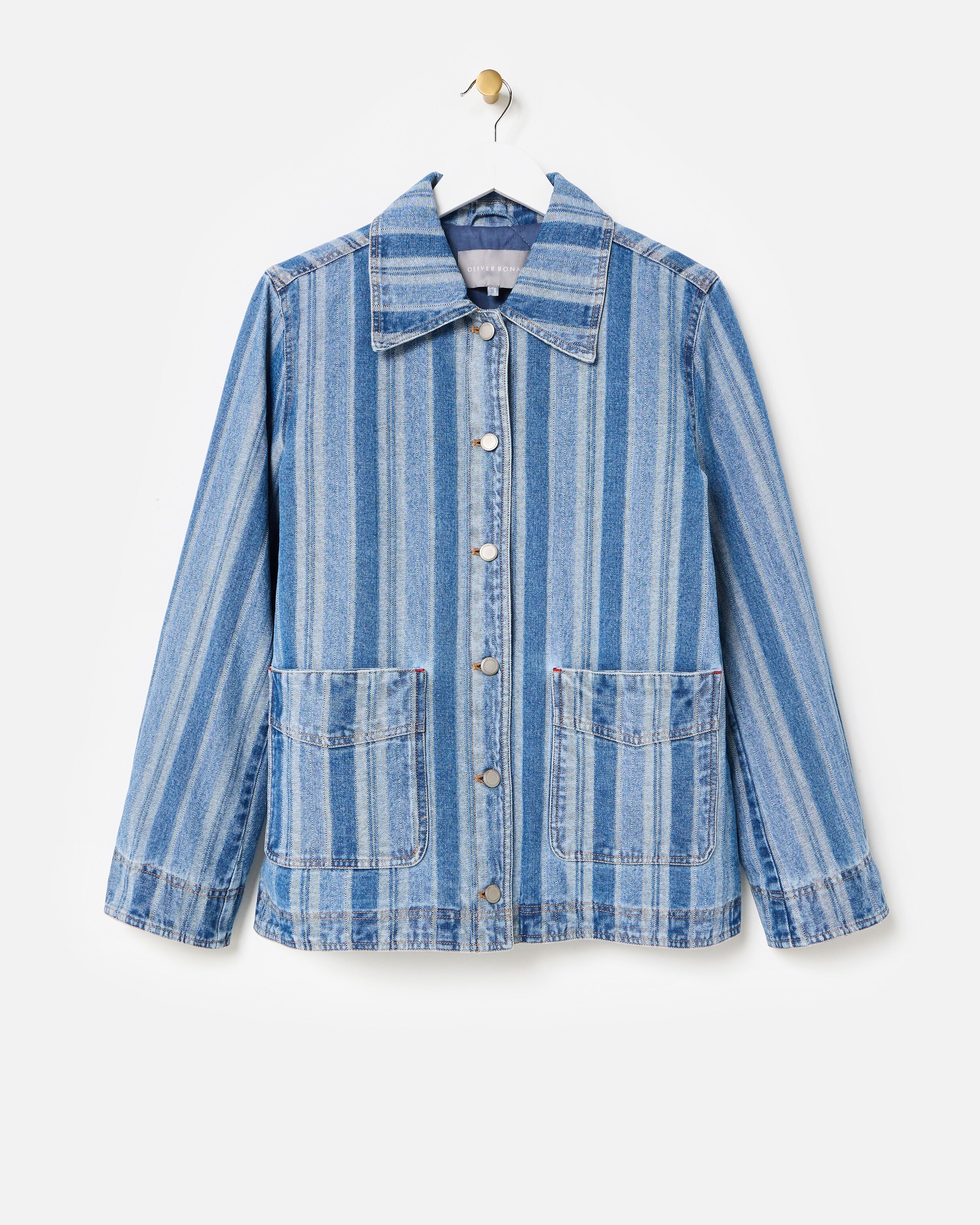 Blue Striped Denim Jacket | Oliver Bonas IE