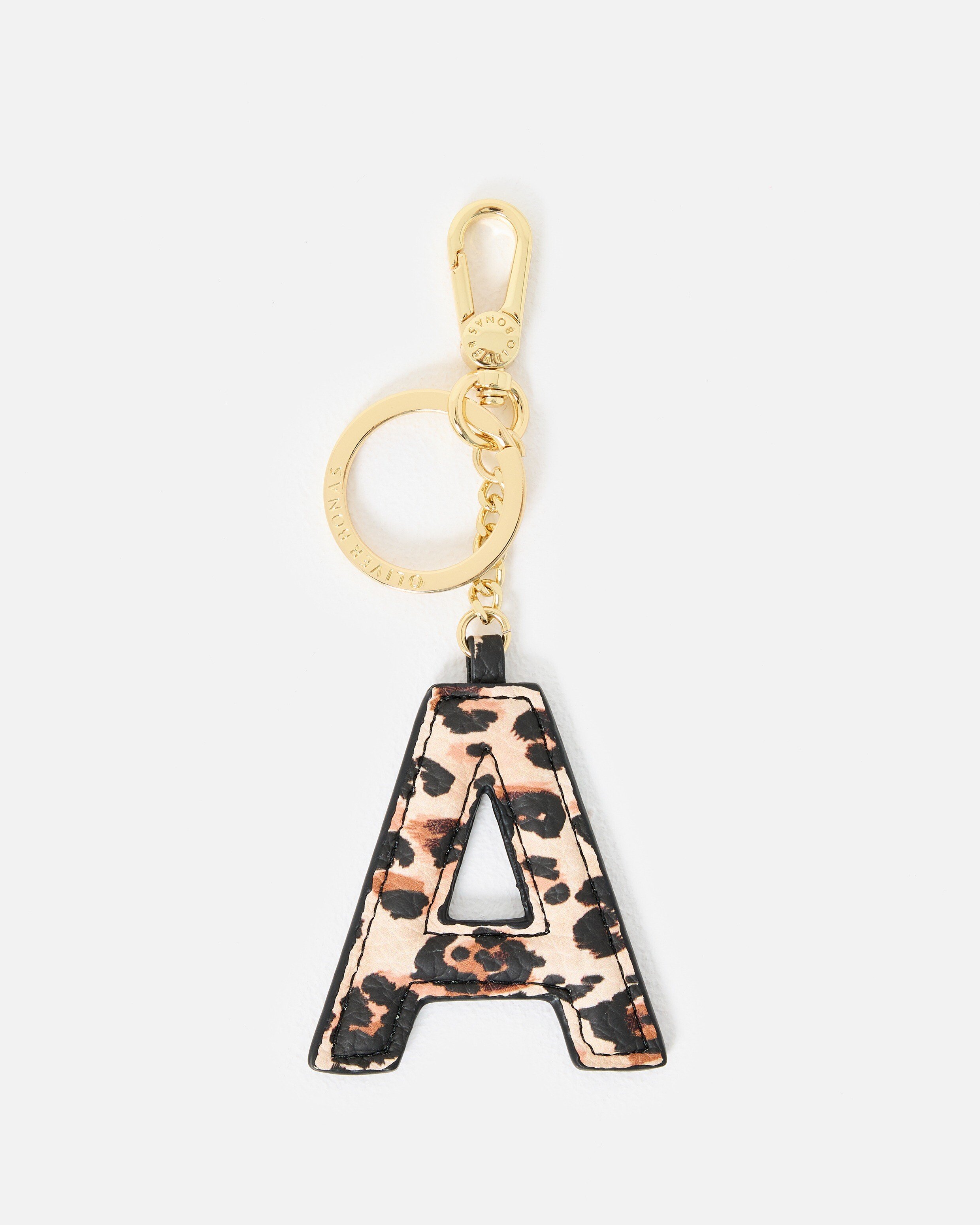 Alphabet Leopard Print Initial Keyring | Oliver Bonas