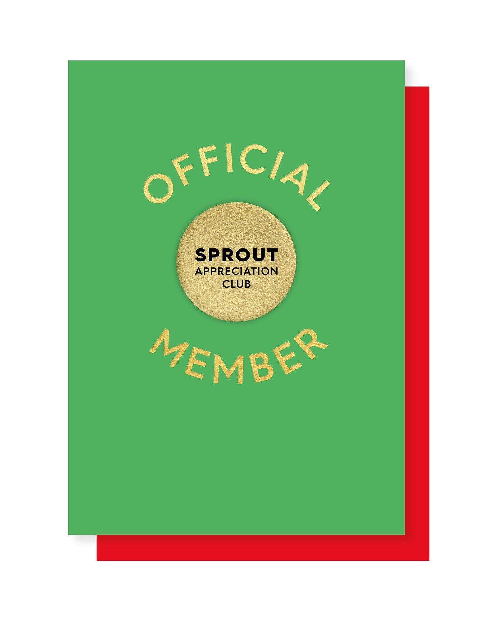 Sprout Appreciation Club Badge Christmas Card | Oliver Bonas