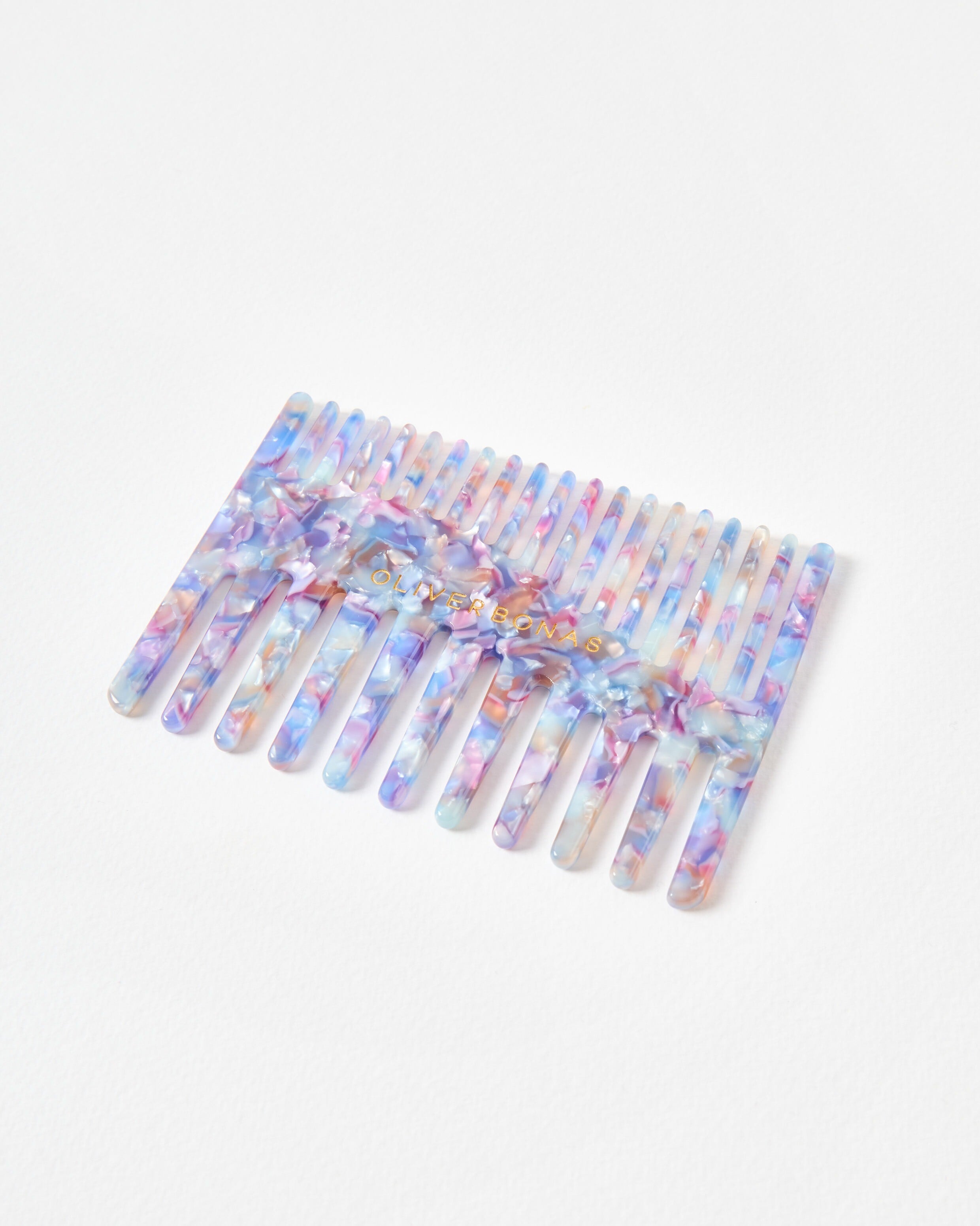 Etta Blue & Purple Double Edged Hair Comb | Oliver Bonas