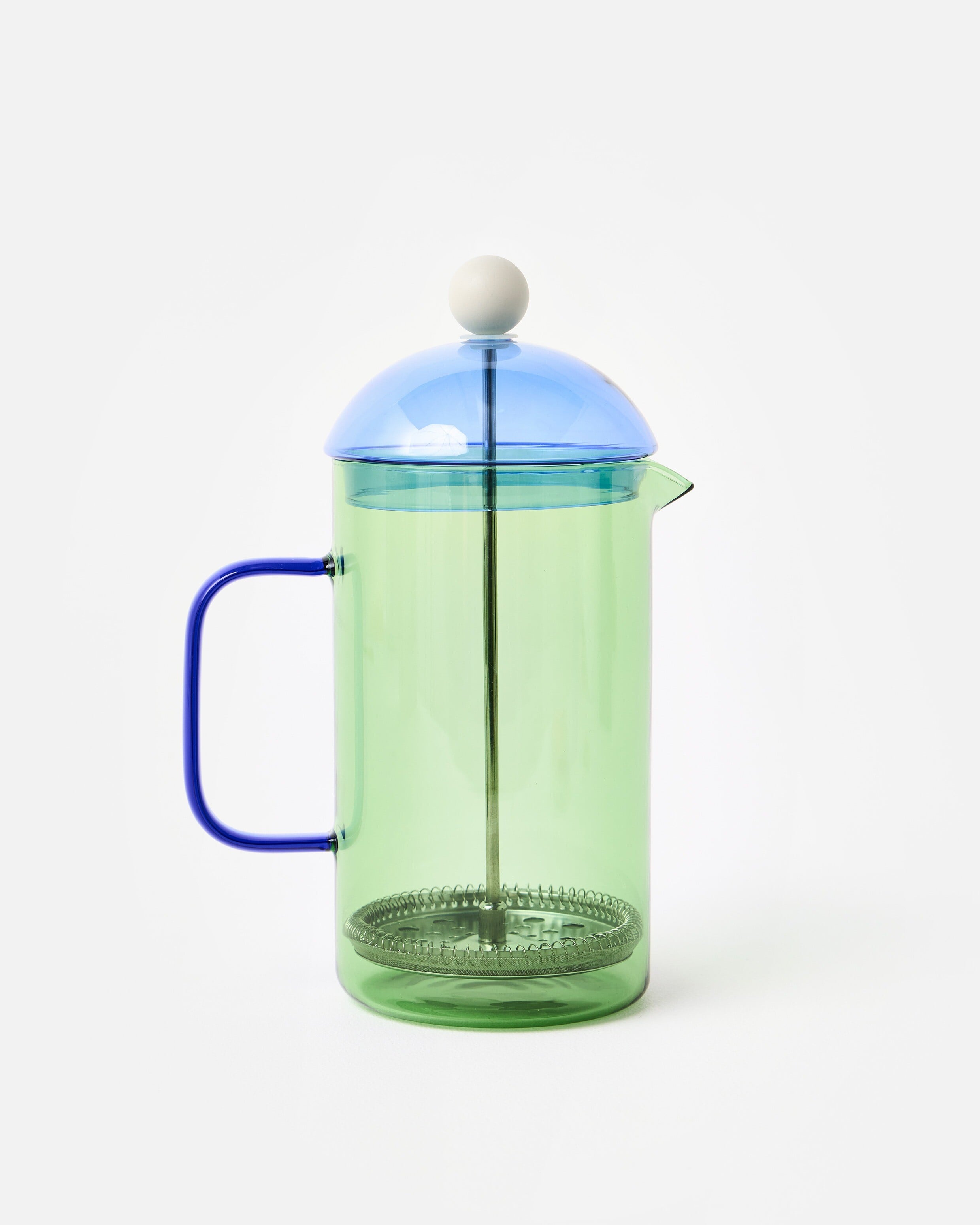 Green & Blue Glass Cafetiere | Oliver Bonas