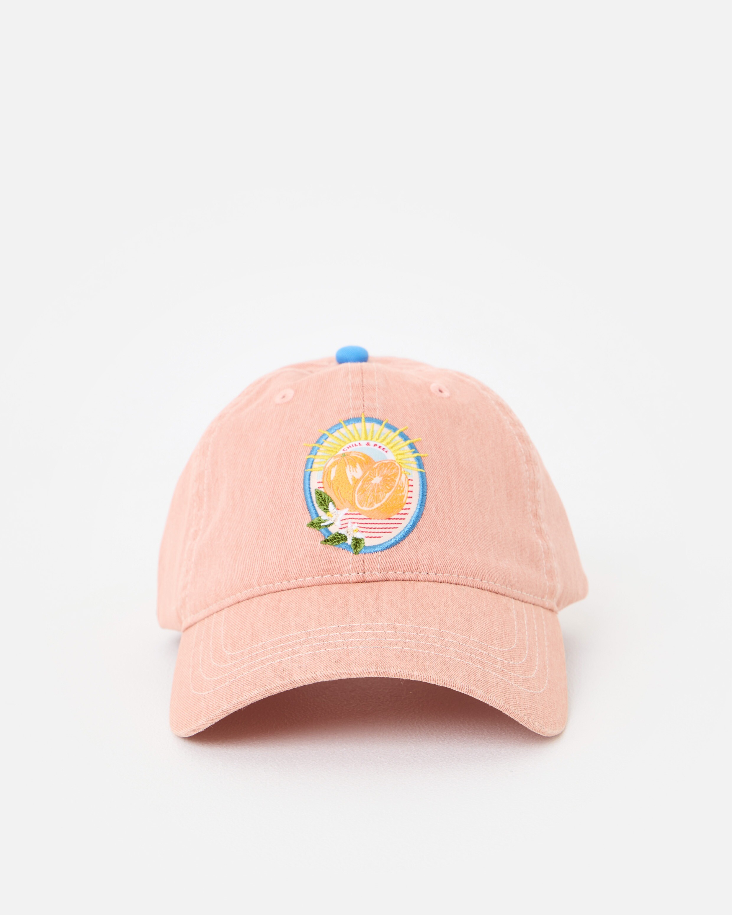 Light Pink Orange Badge Cap Hat | Oliver Bonas