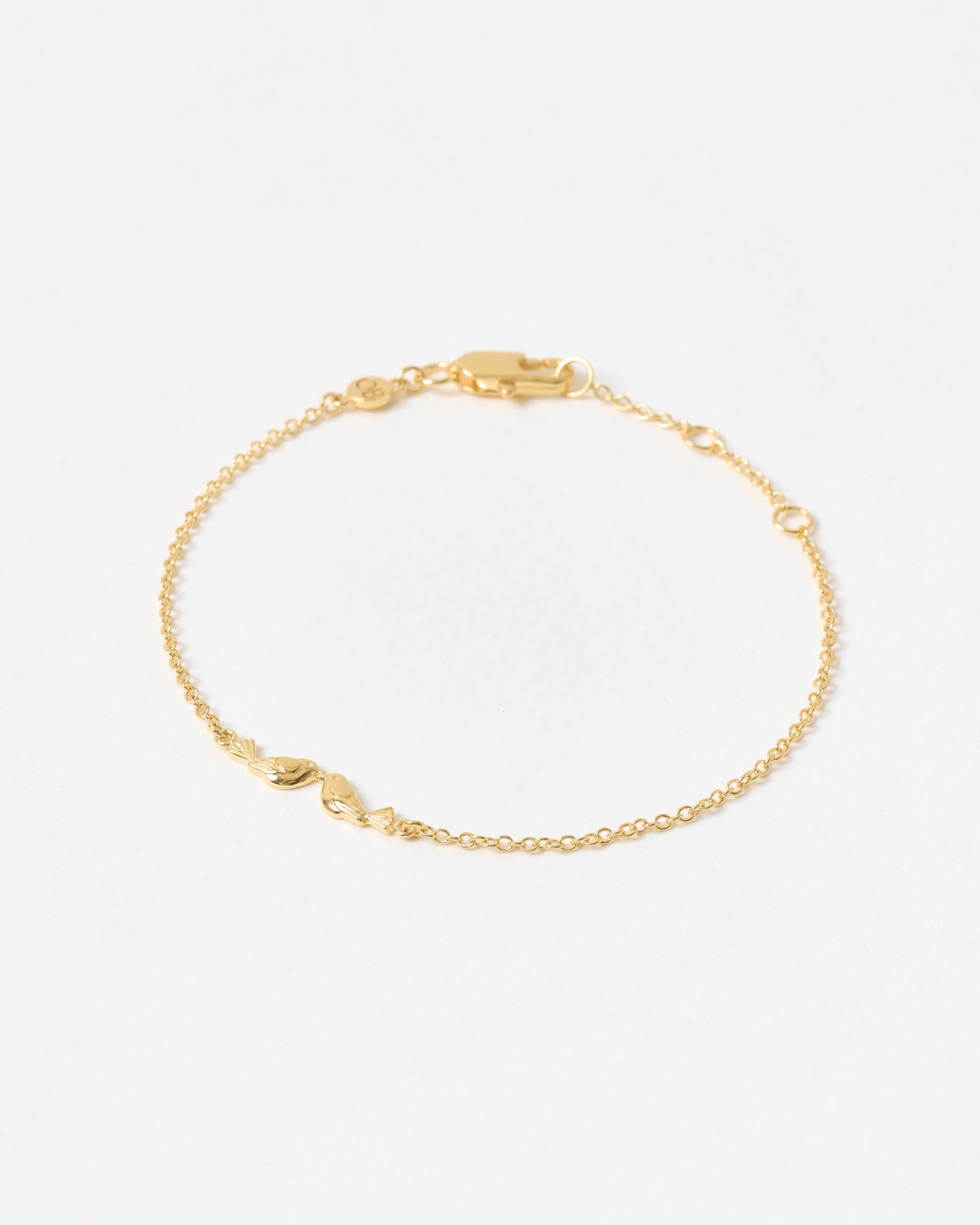 Ava Double Bird Gold Plated Bracelet | Oliver Bonas