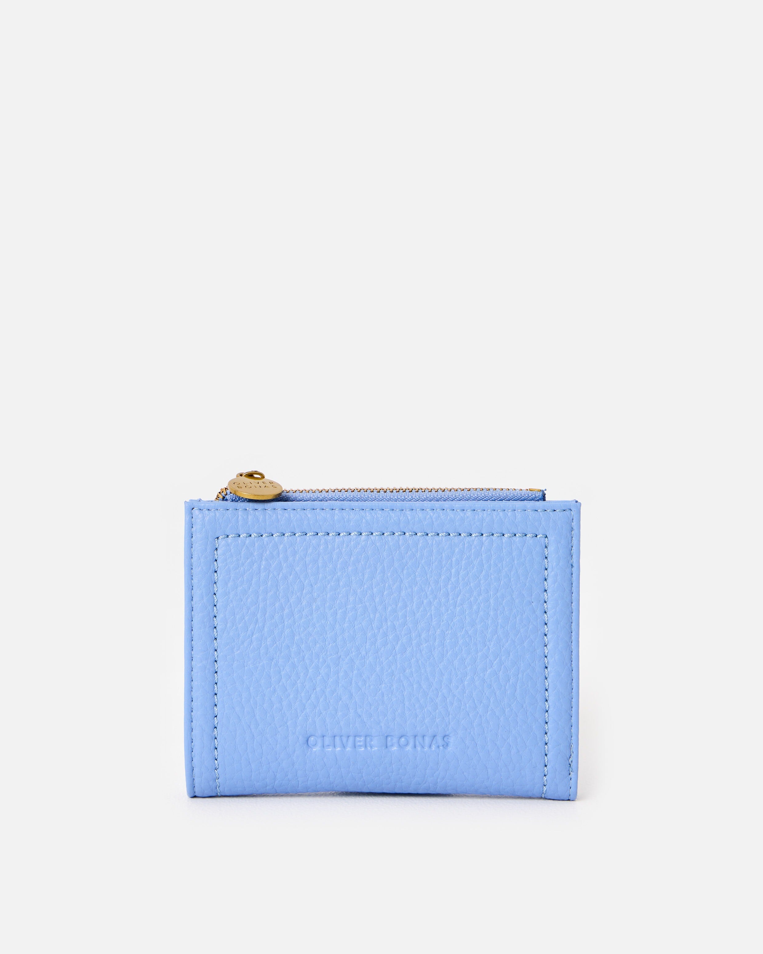 Kinley Sky Blue Zipped Purse | Oliver Bonas