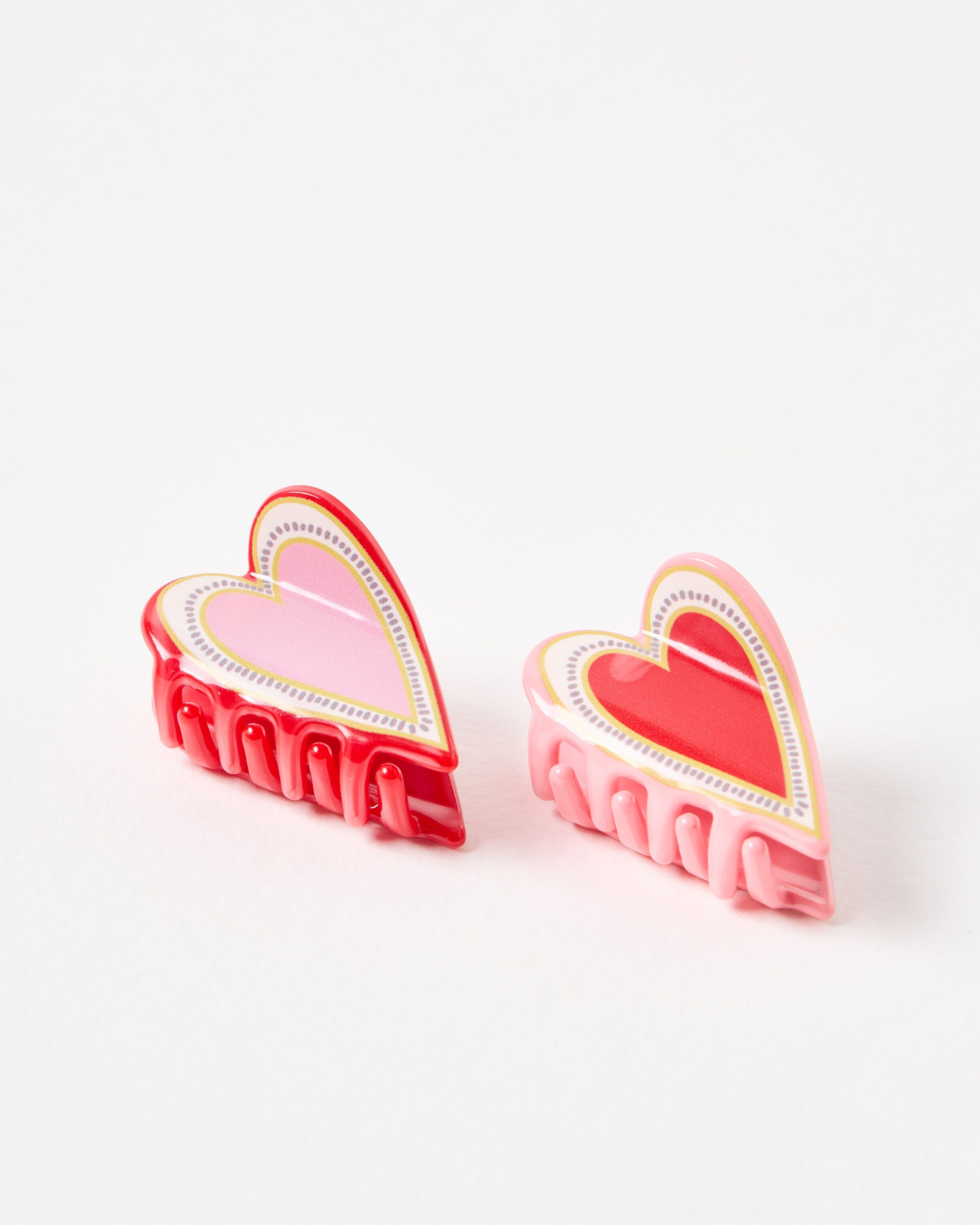Elise Love Heart Mini Claw Clips Set of Two | Oliver Bonas