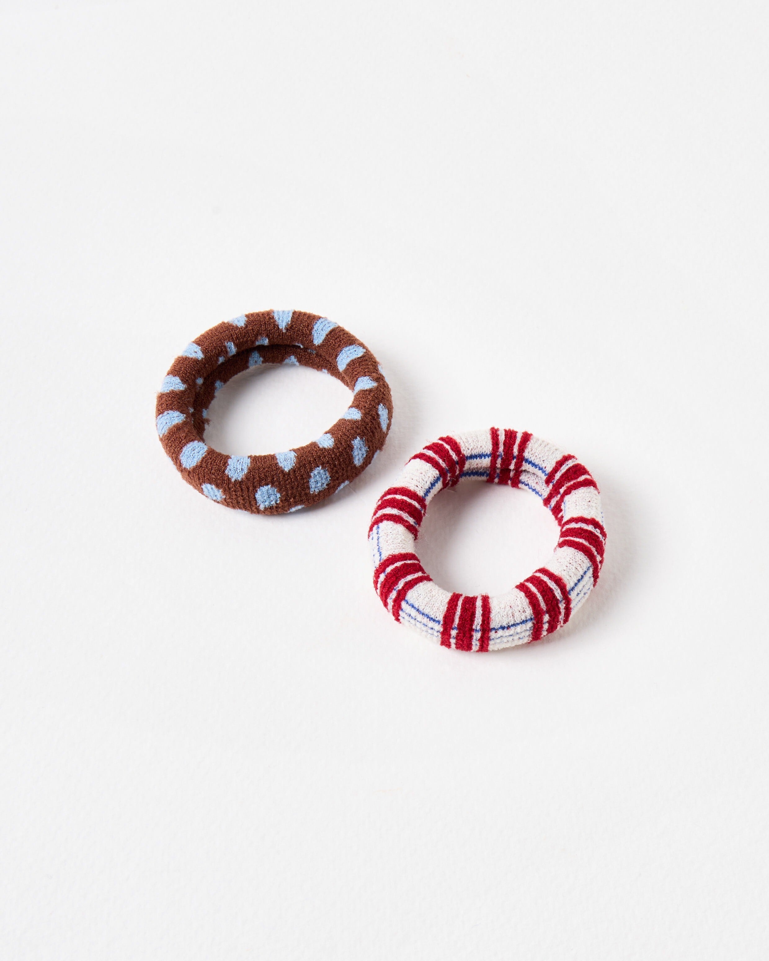 Sid Blue Polka Dot & Check Hair Bands Set of Two | Oliver Bonas IE