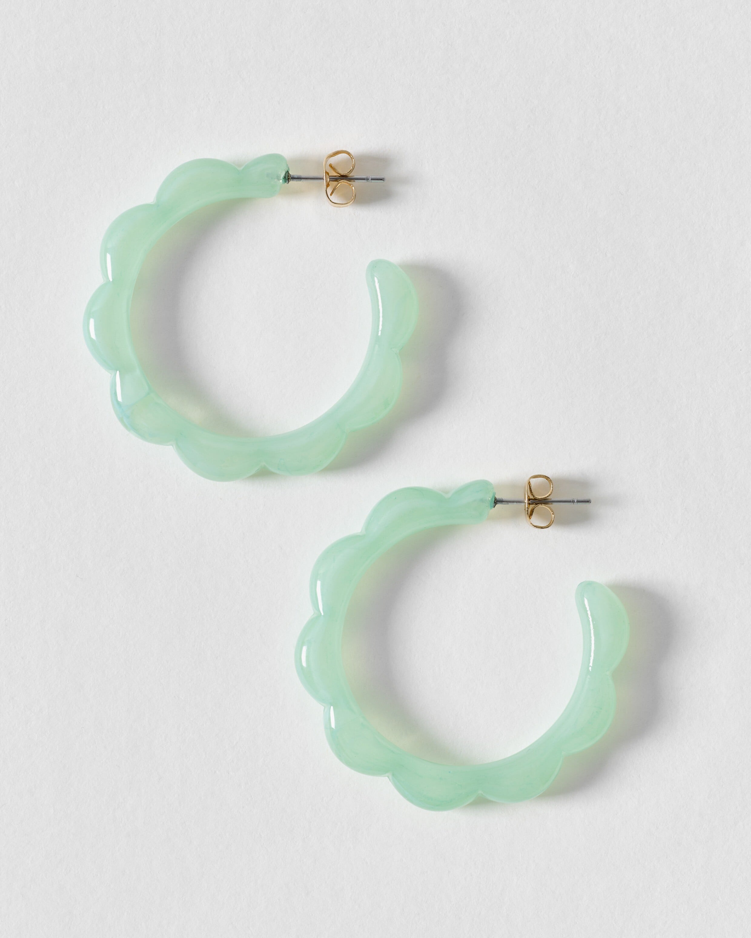 Molly Green Curve Edge Resin Hoop Earrings | Oliver Bonas IE