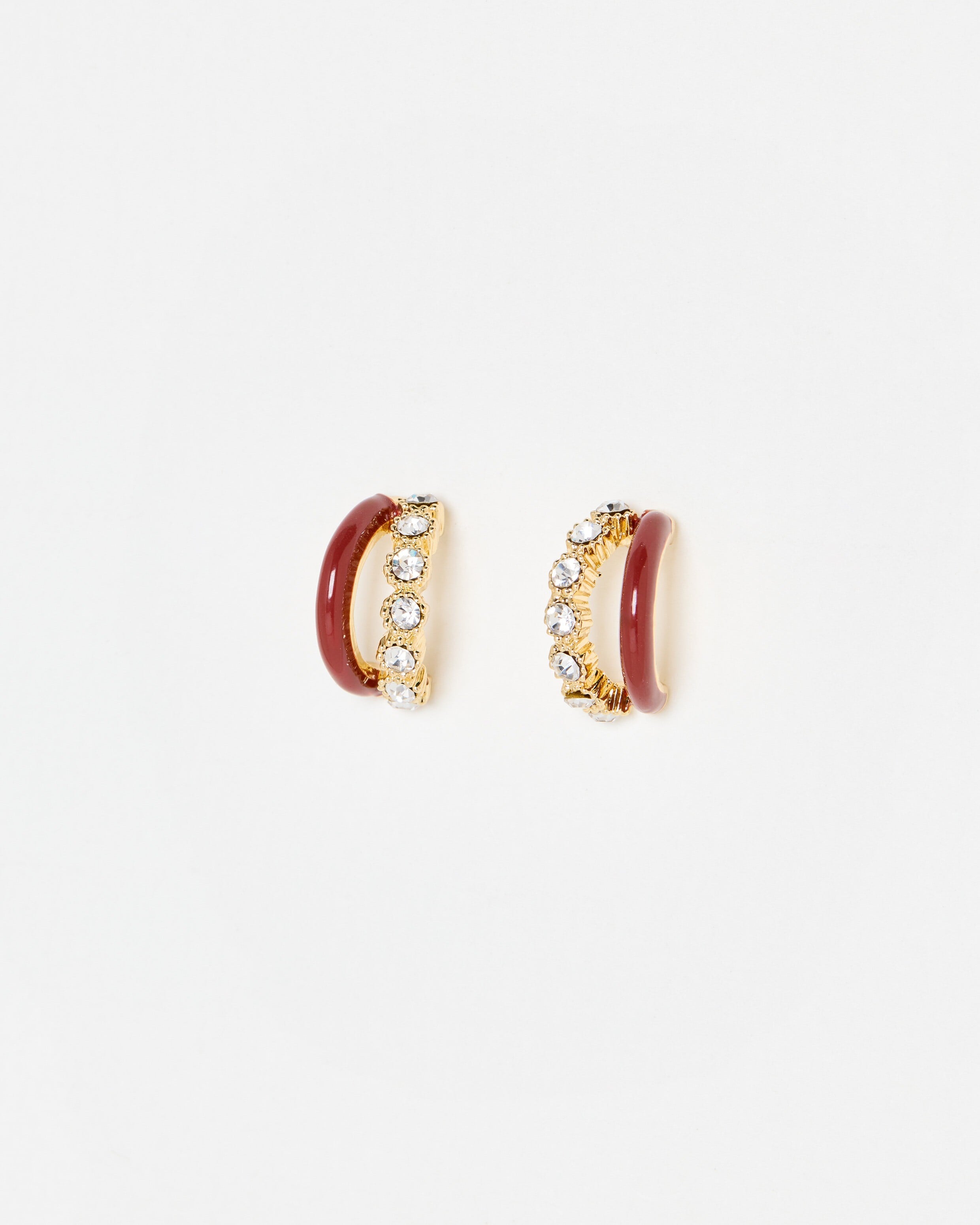 Anneli Brown Enamel Hoop Earrings | Oliver Bonas