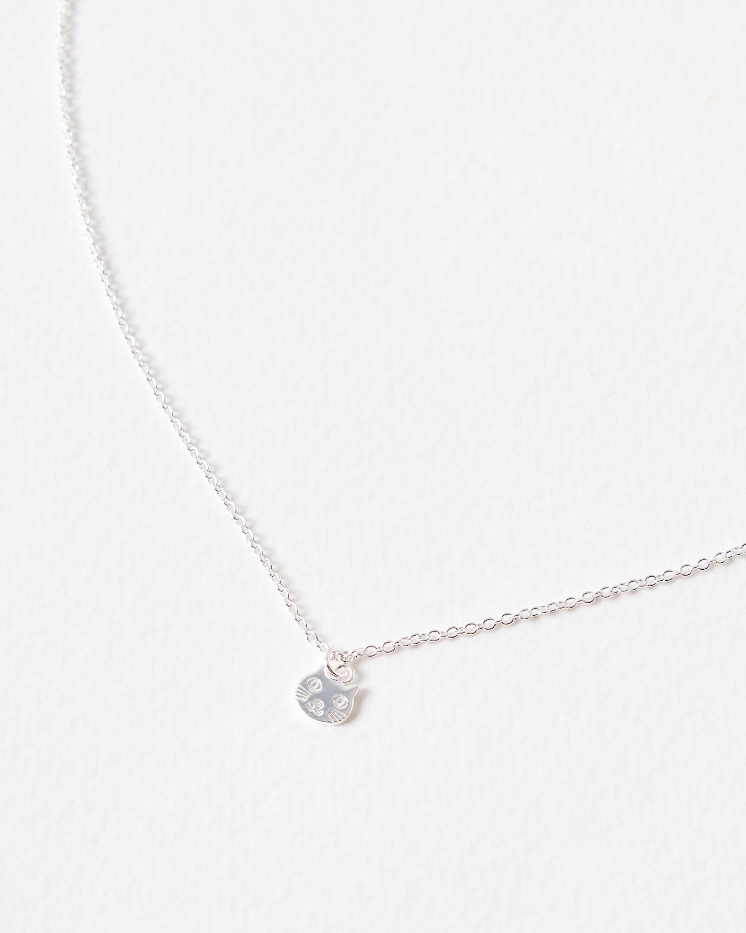 Django Cat Charm Silver Pendant Necklace | Oliver Bonas