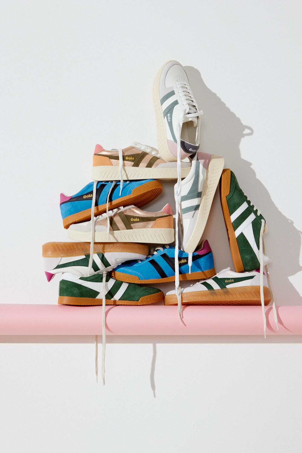 Gola Grandslam Elite Evergreen White Trainers | Oliver Bonas