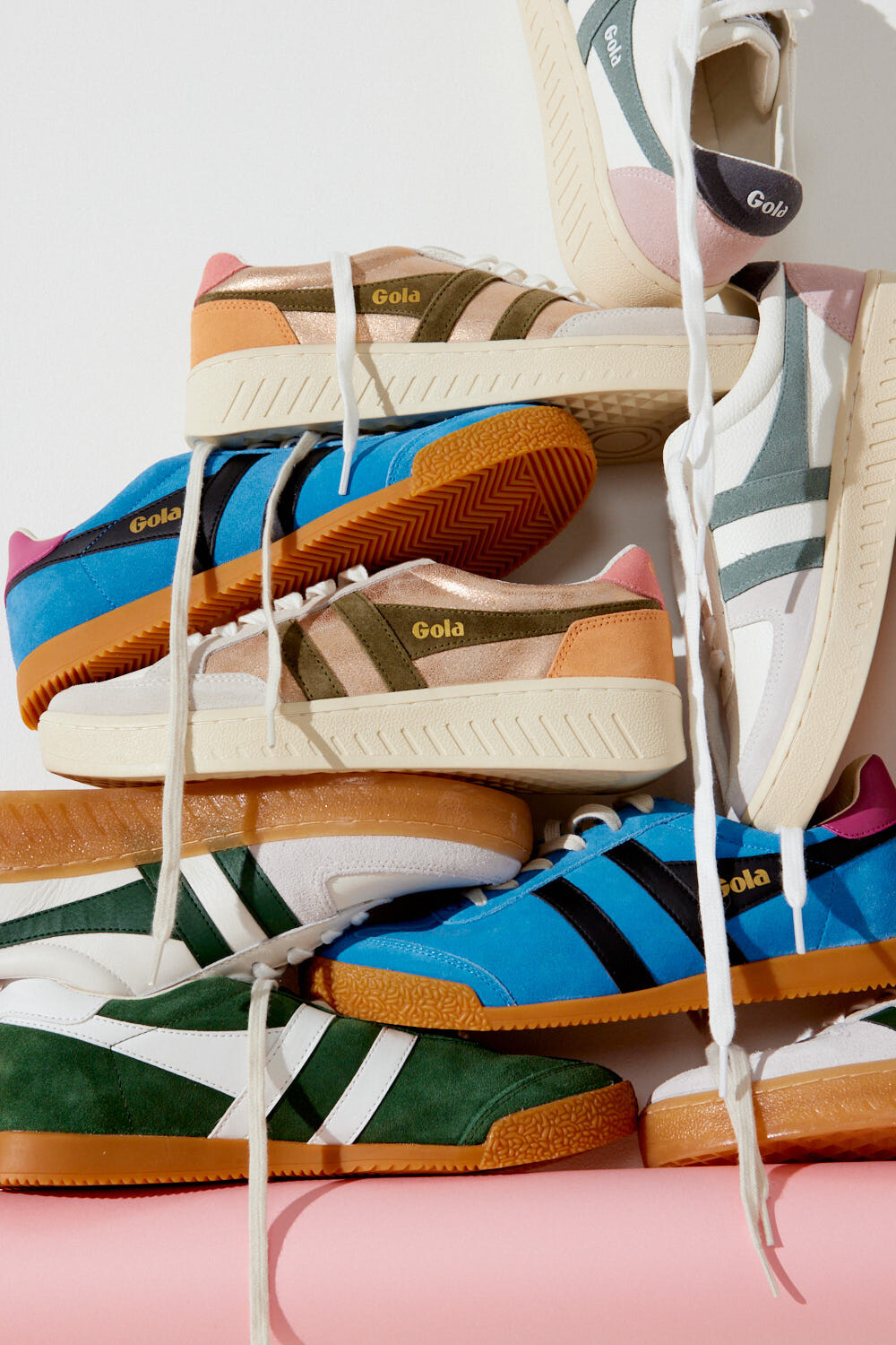 Gola Grandslam Elite Evergreen White Trainers | Oliver Bonas