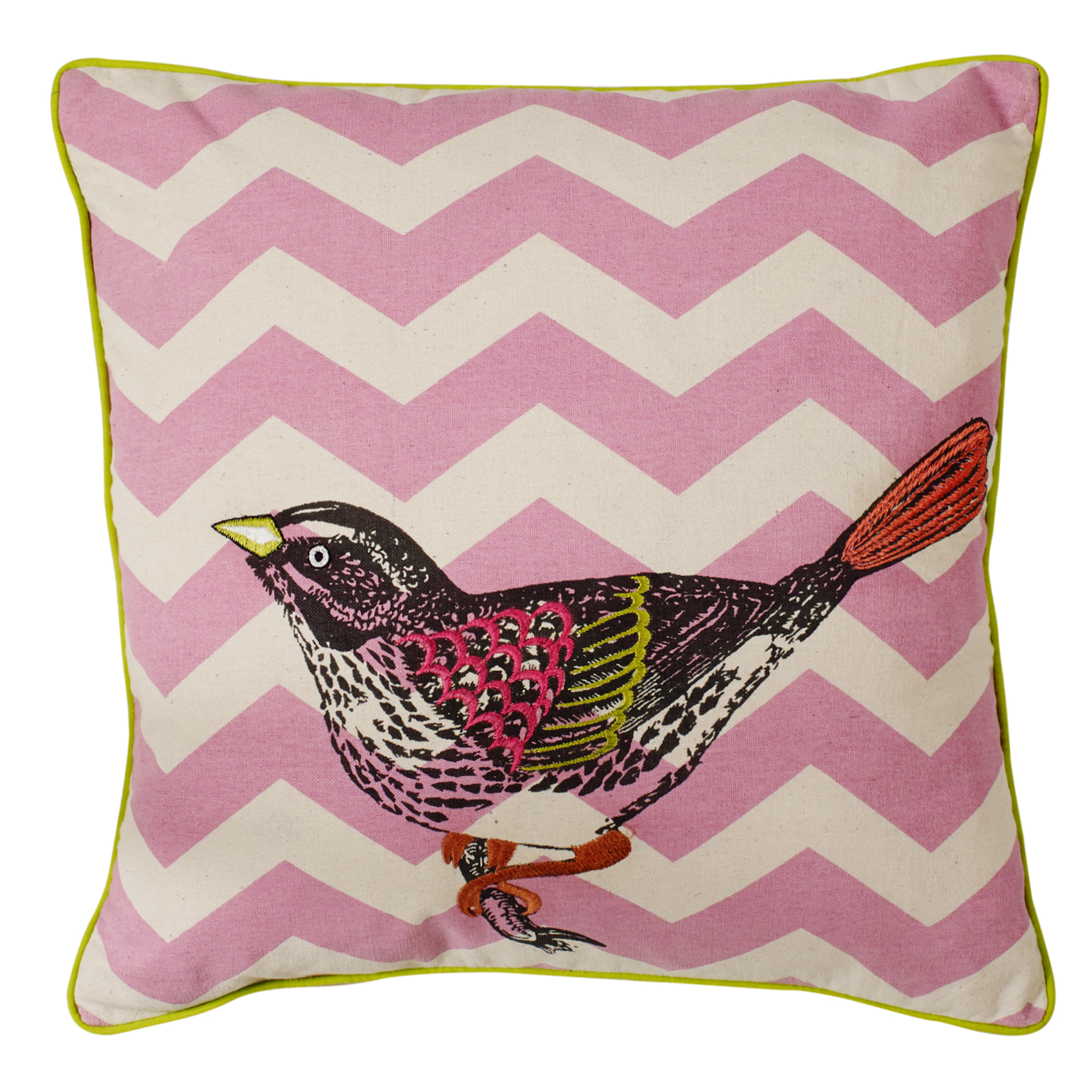 Chevron Bird Cushion | Oliver Bonas