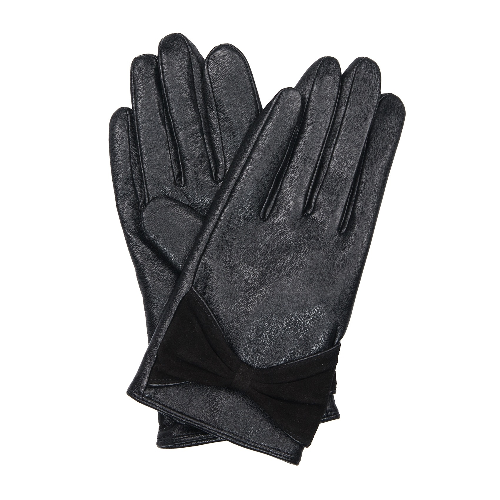 Gia Leather Suede Bow Gloves | Oliver Bonas
