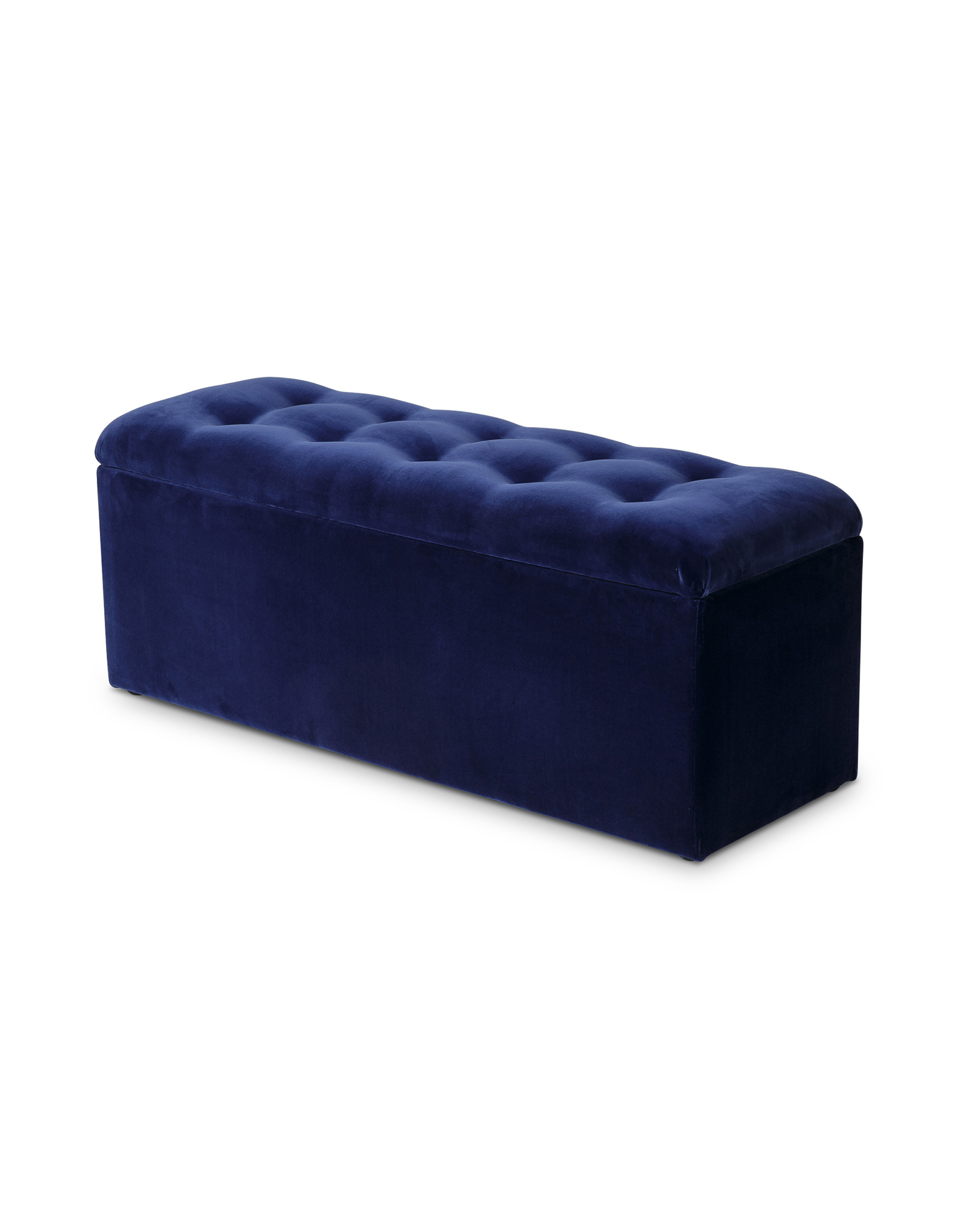 Velvet Indigo Blue Storage Ottoman | Oliver Bonas