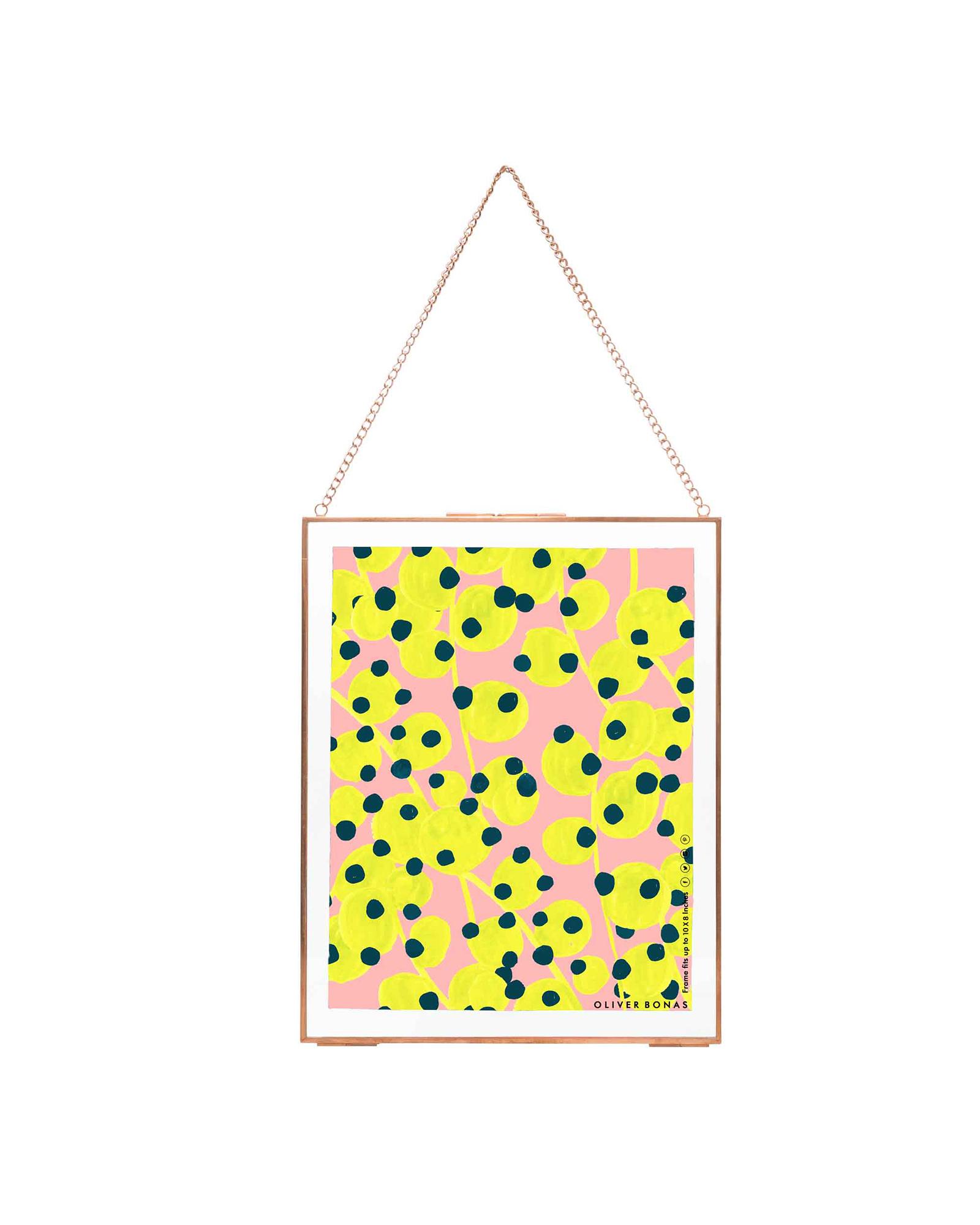 Rose Gold & Glass Hanging Portrait Frame 10x8" | Oliver Bonas