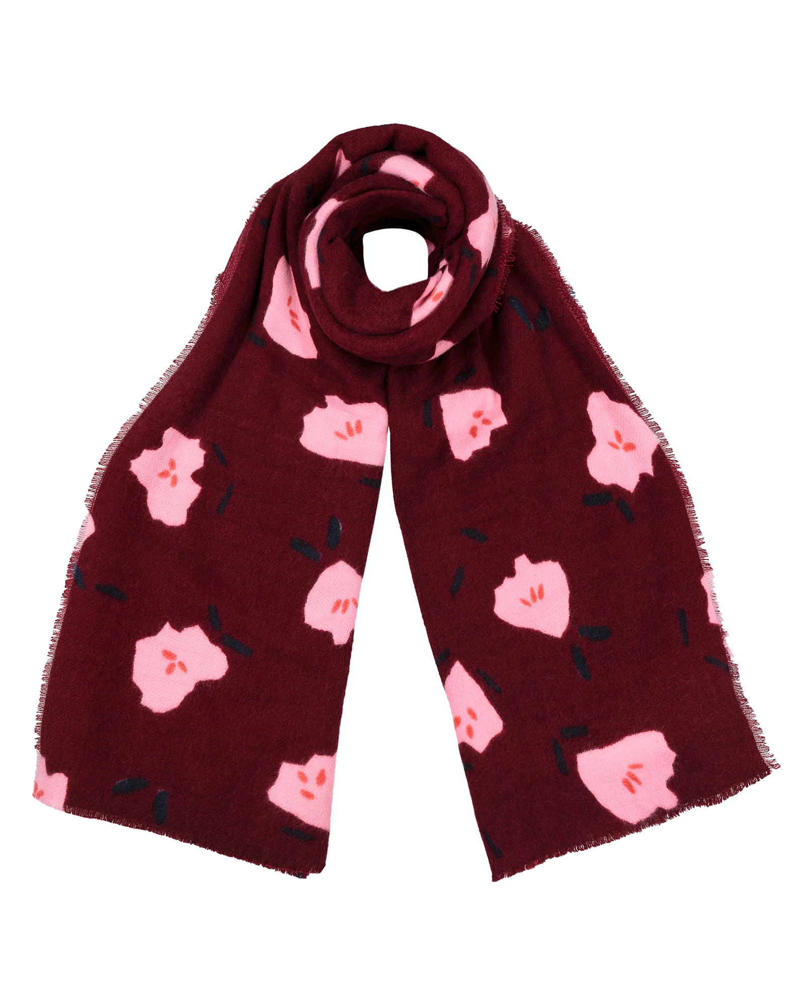 Floral Red & Pink Scarf | Oliver Bonas