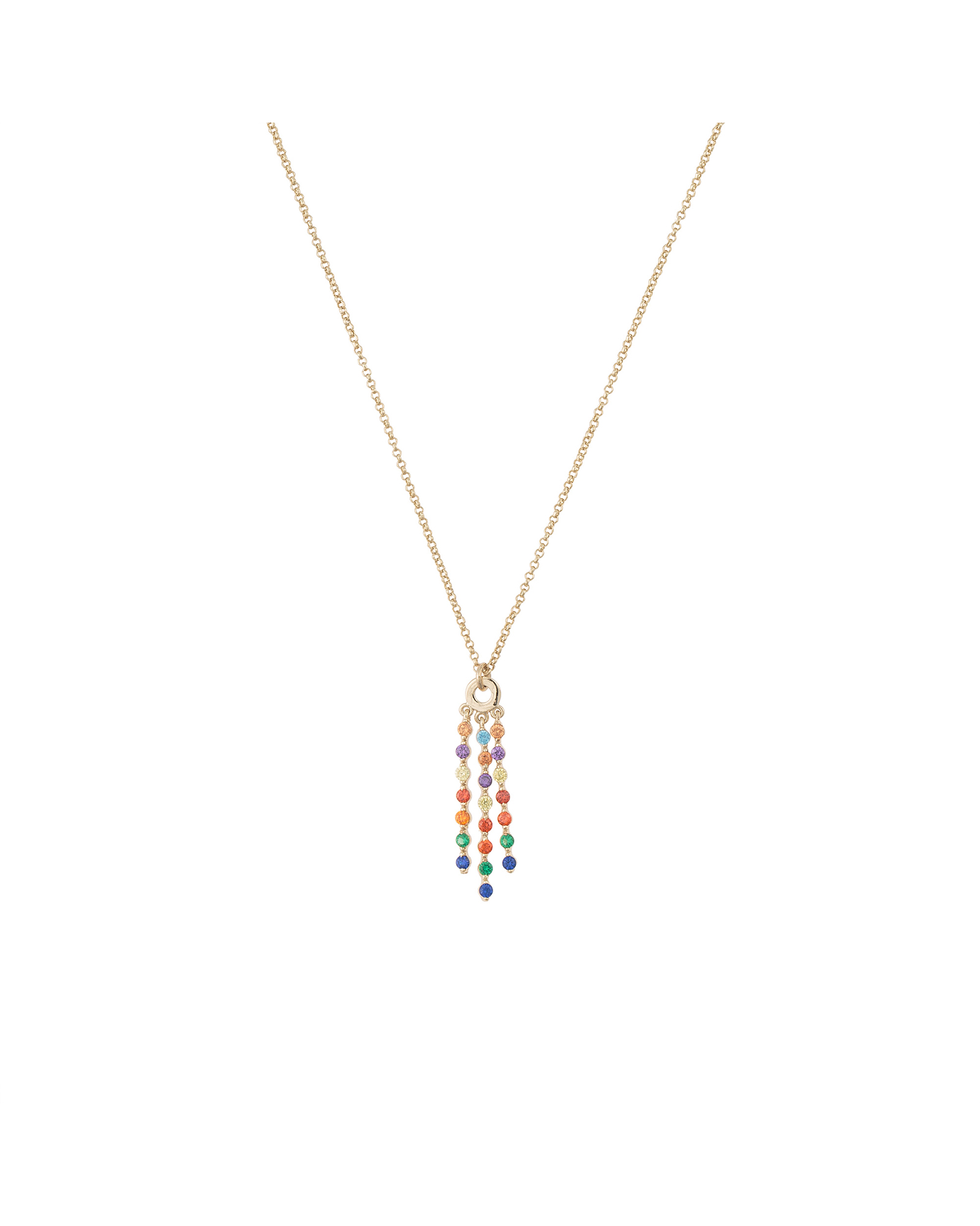 Electra Three Row Rainbow Pendant Necklace | Oliver Bonas