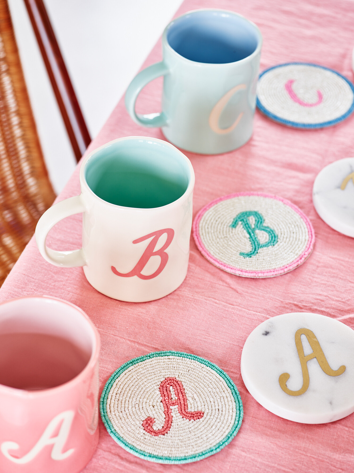 Astrid Alphabet Marble Initial Coaster | Oliver Bonas