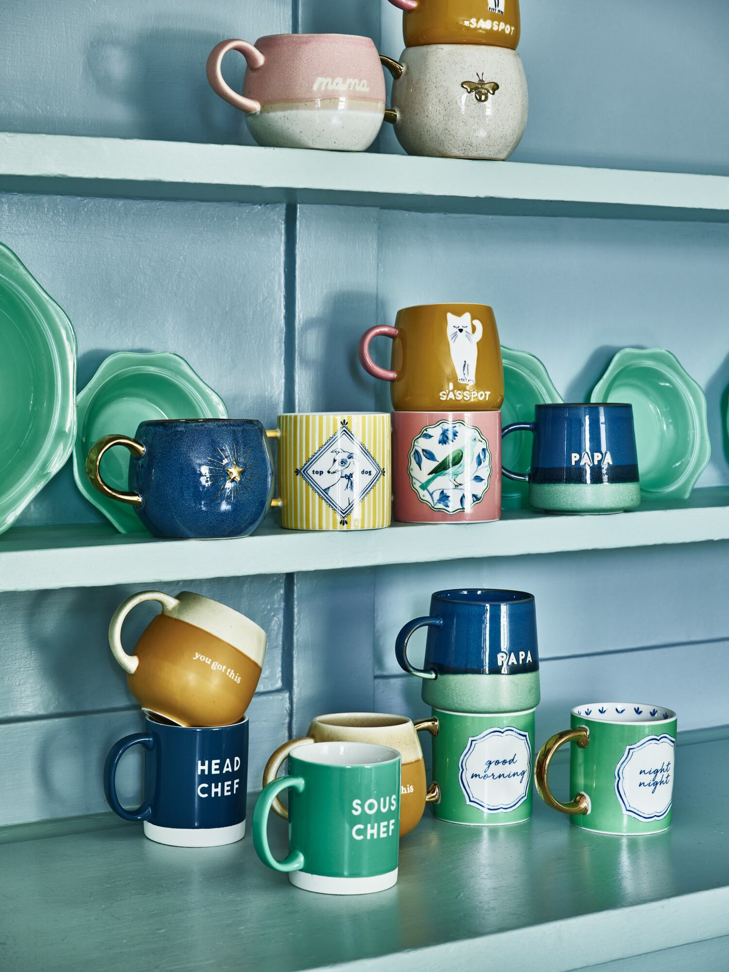 Good Morning Night Night Ceramic Mugs Set of Two | Oliver Bonas