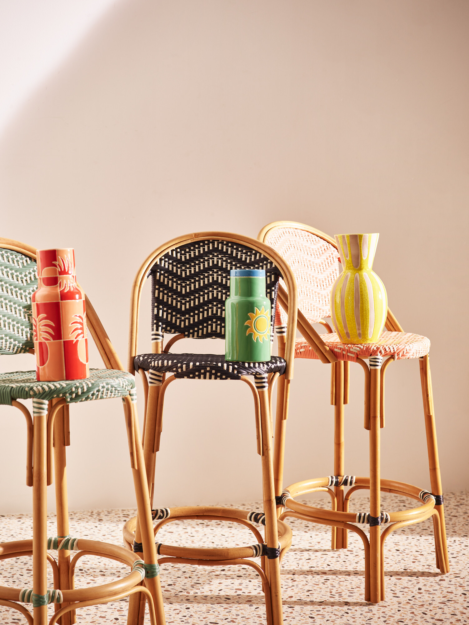 Bistro Black Rattan Bar Stool | Oliver Bonas