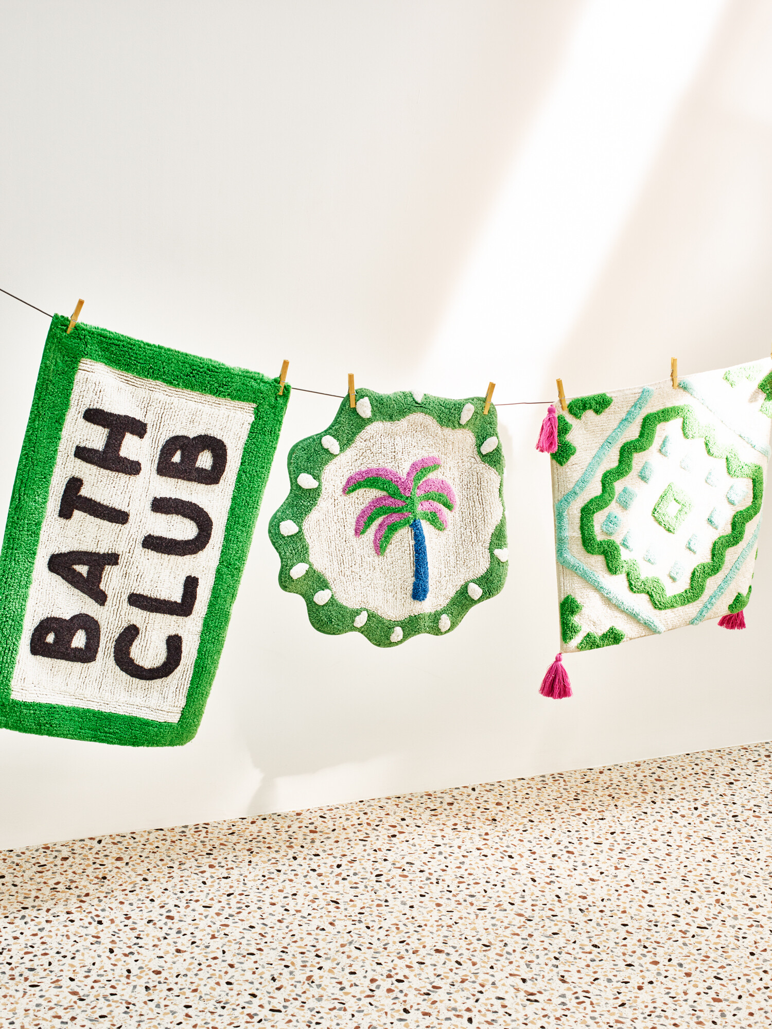 Bath Club Green Rectangular Bath Mat | Oliver Bonas