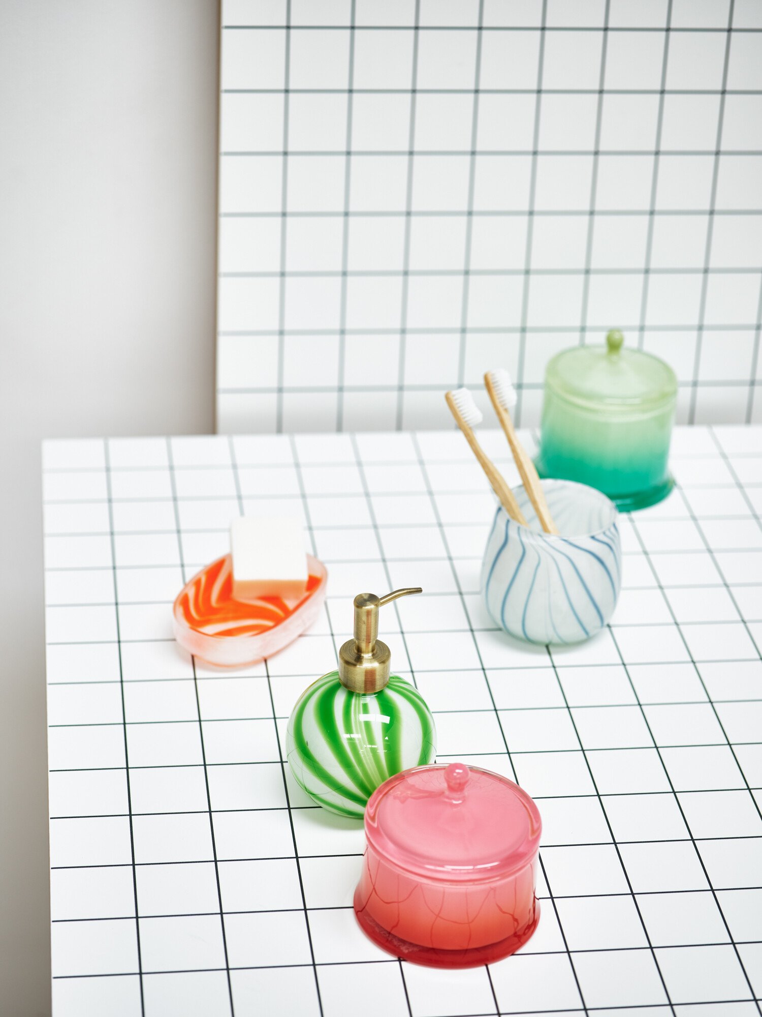 Kololo Green Glass Soap Dispenser | Oliver Bonas