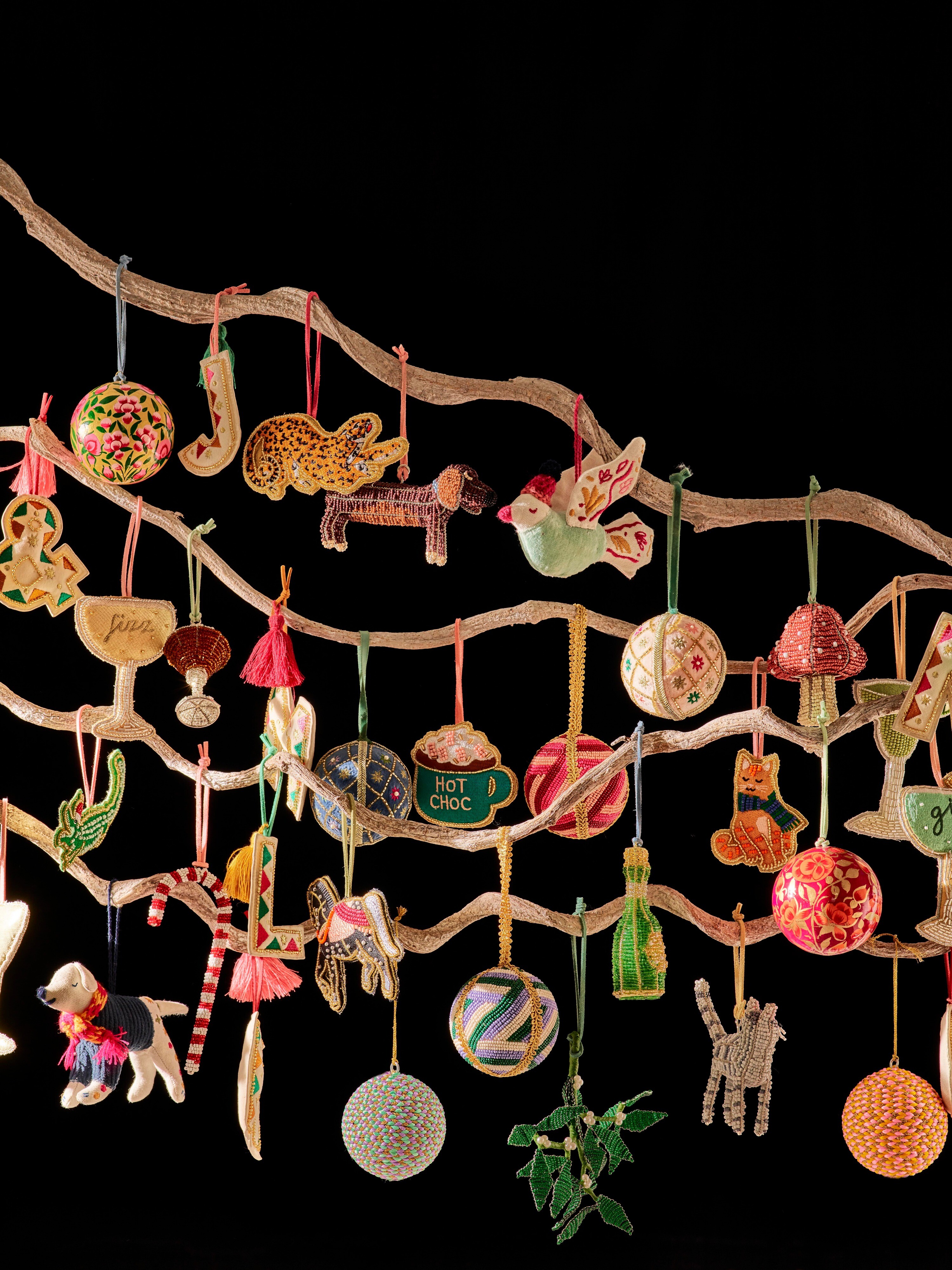 Velvet Beaded Bauble | Oliver Bonas