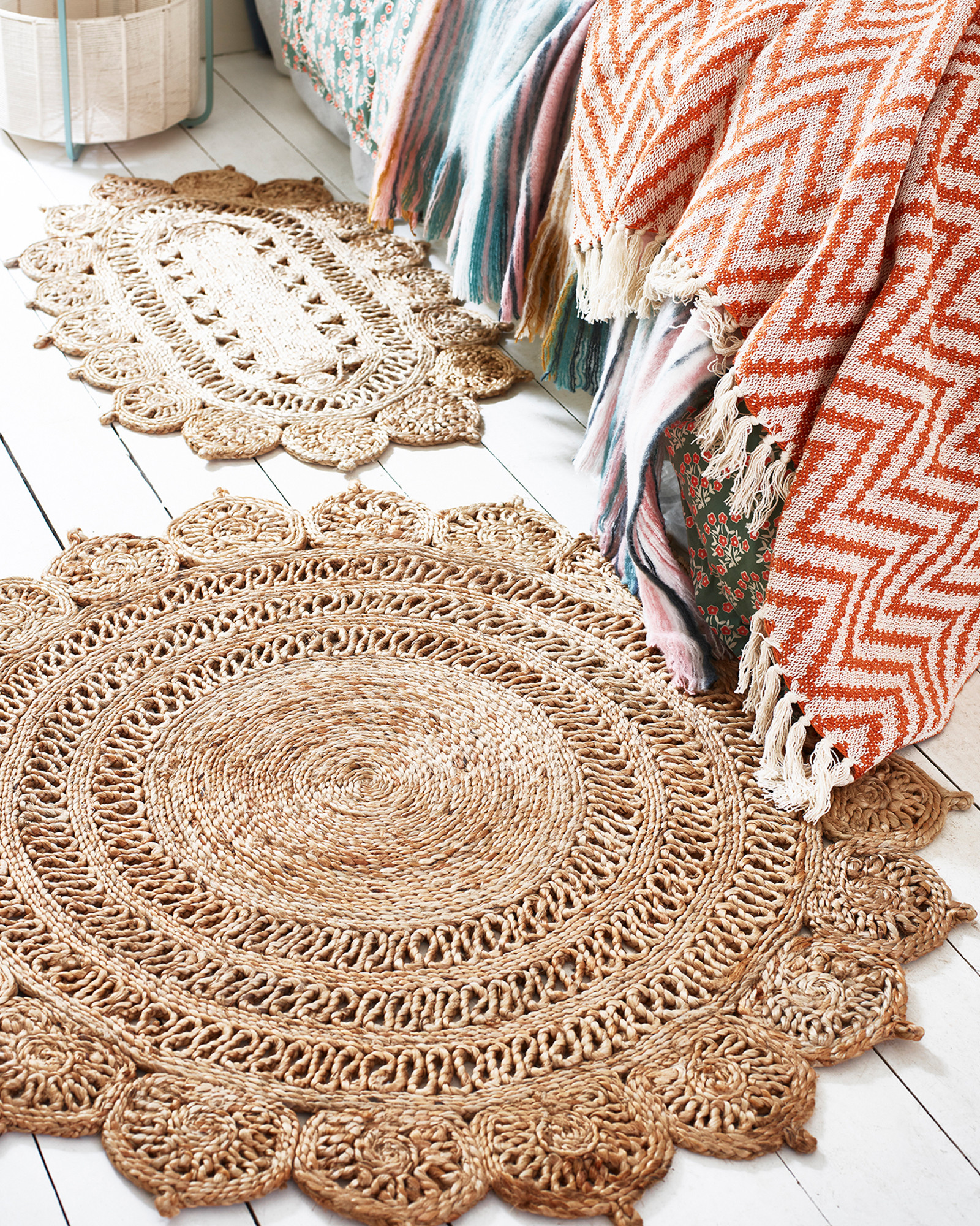 Jute Natural Brown Round Woven Mat | Oliver Bonas