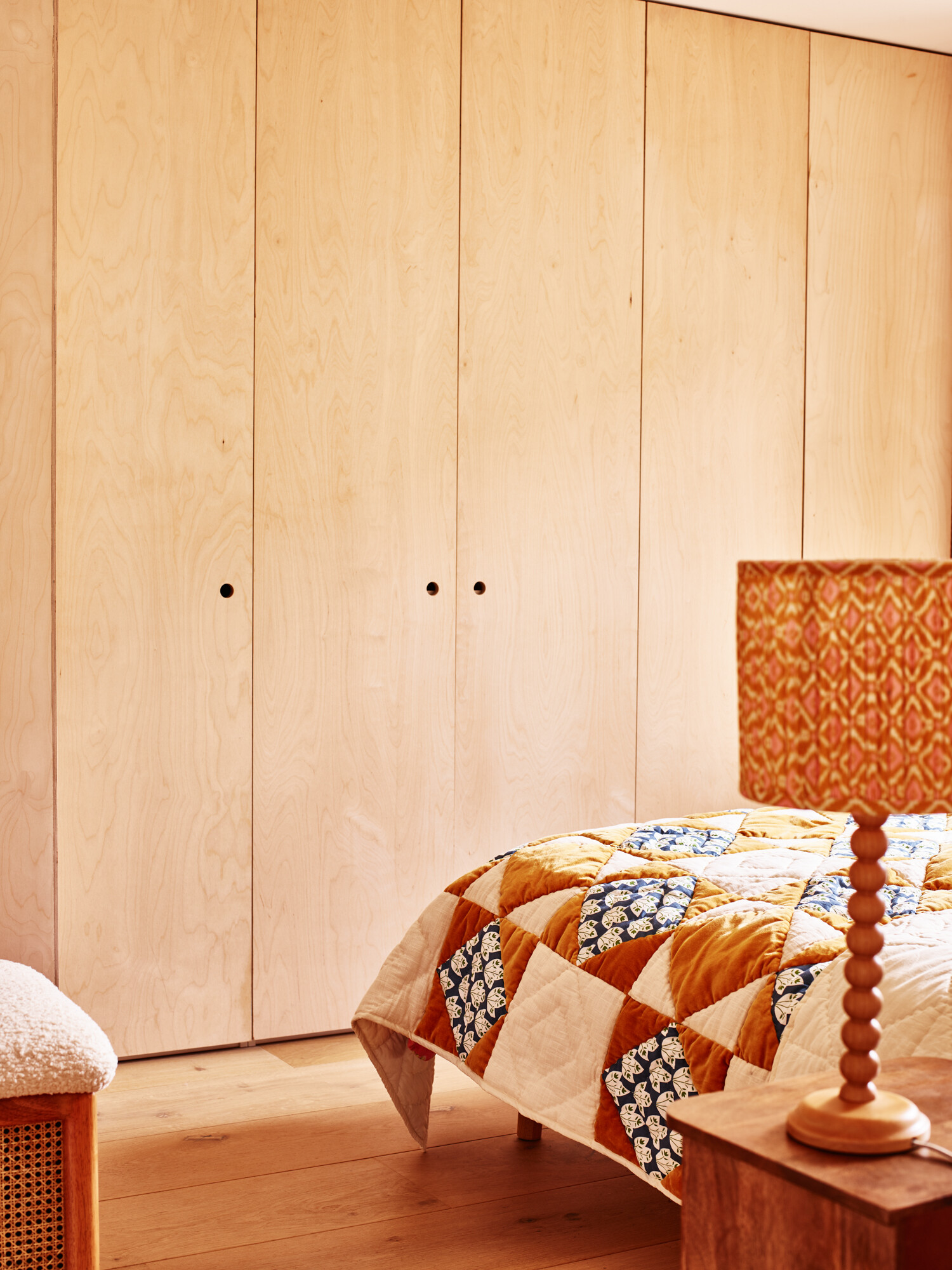 Eva Mustard Yellow Cotton Patchwork Bedspread | Oliver Bonas