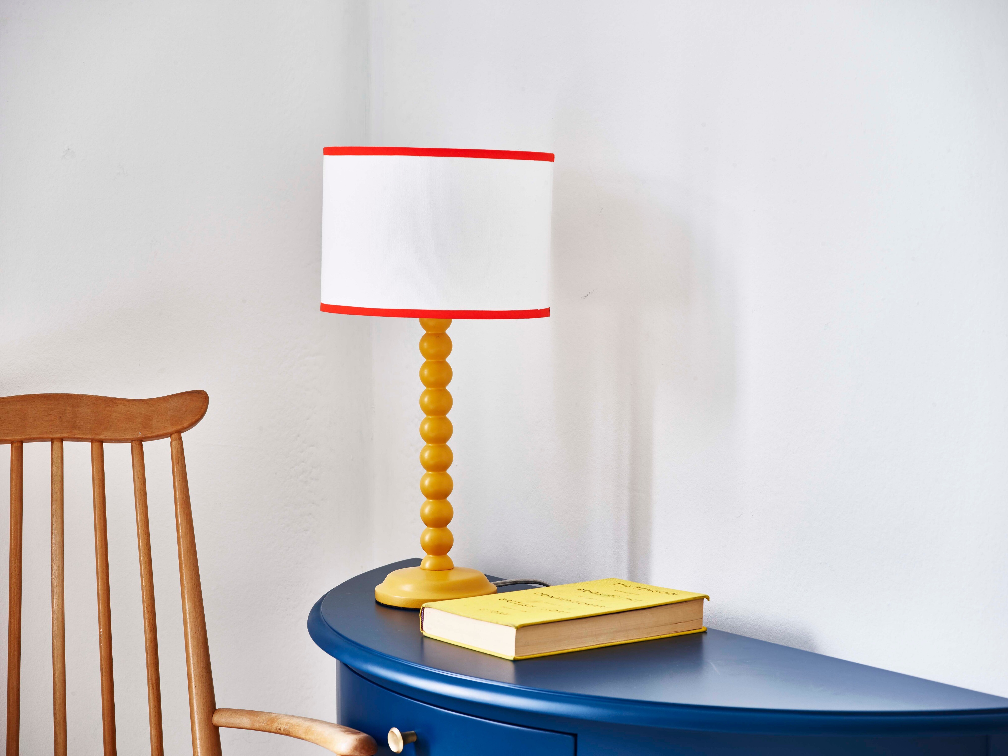 Bobbin Yellow Wooden Desk & Table Lamp | Oliver Bonas