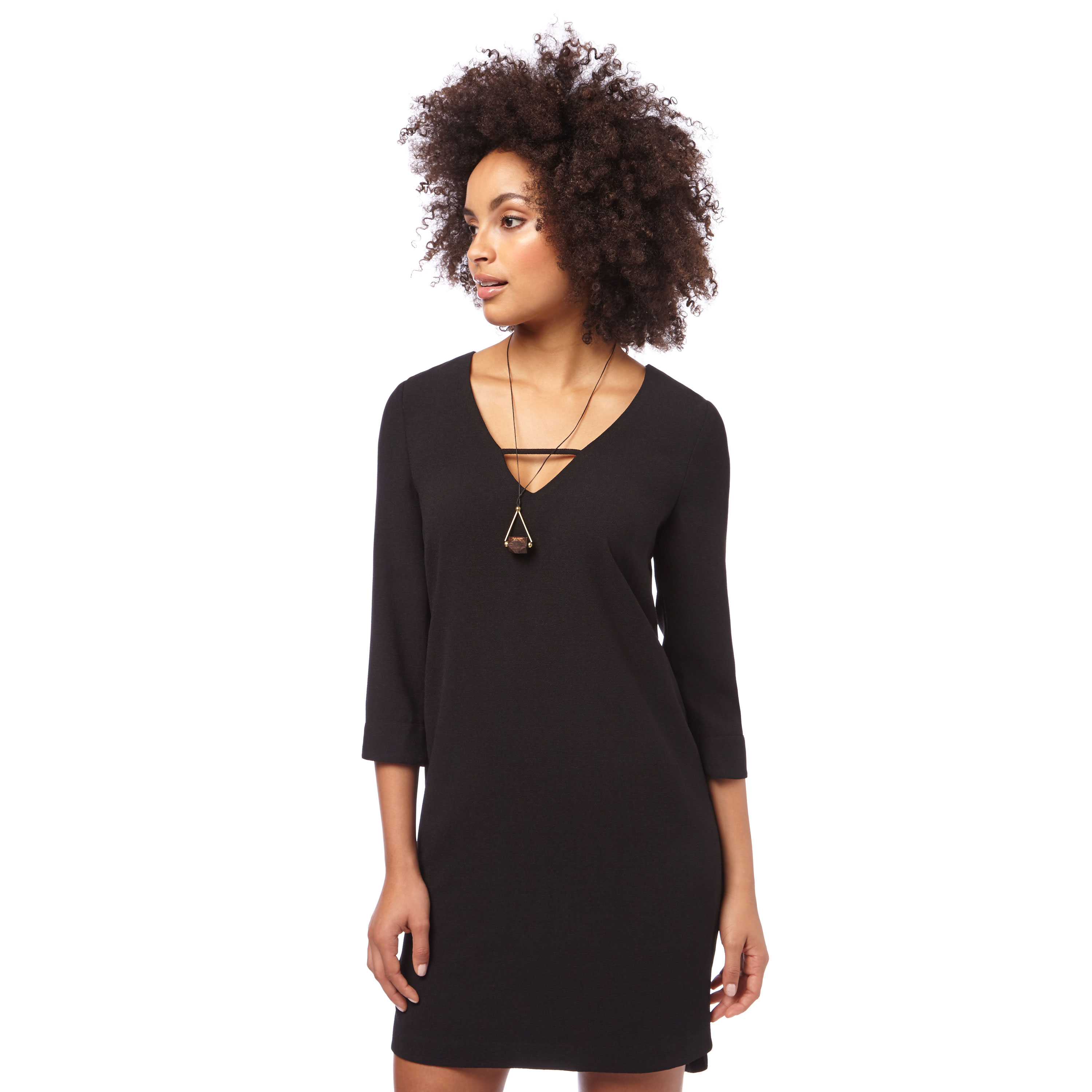 V Neck Tab Front Dress | Oliver Bonas