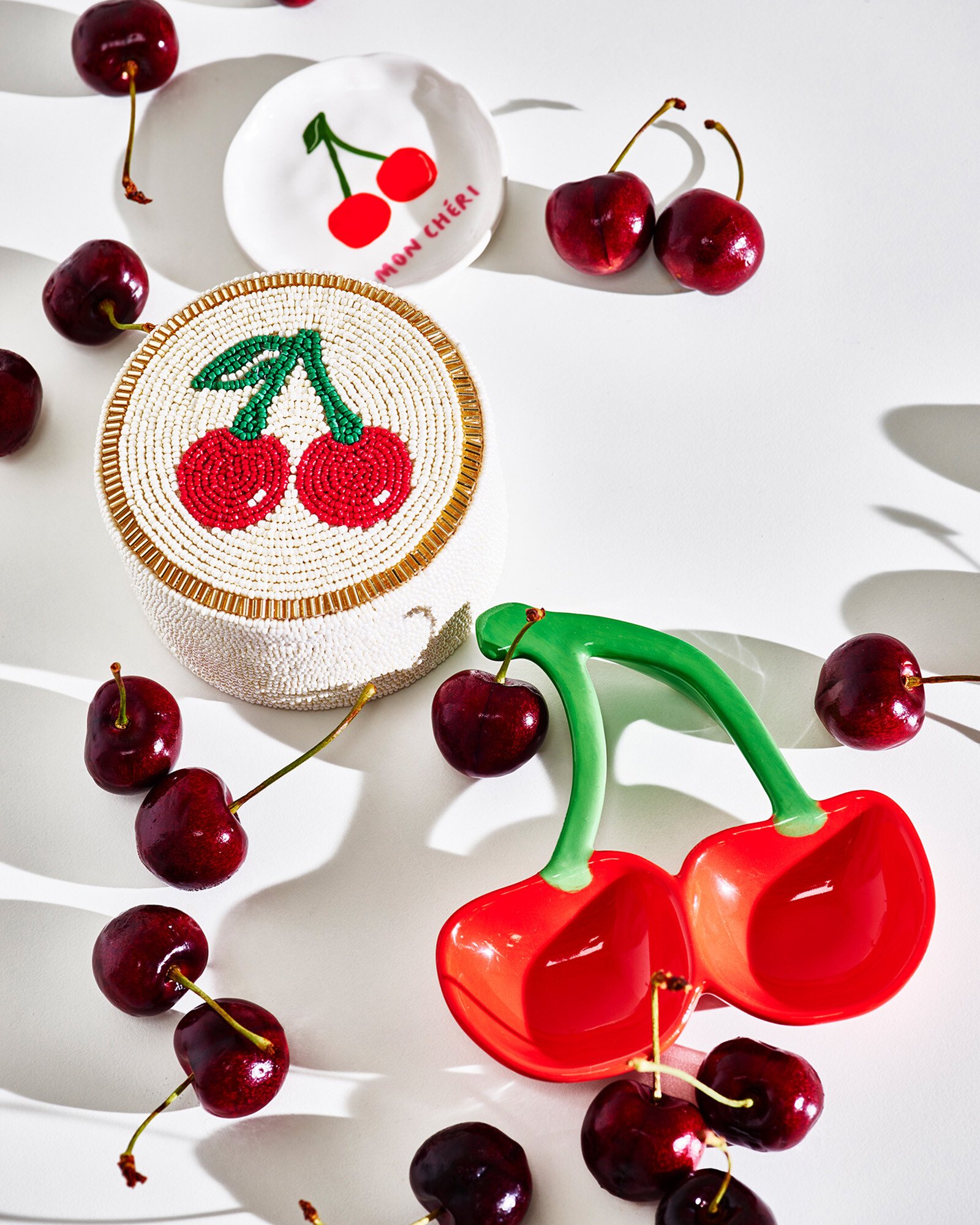Cherry Red Ceramic Trinket Dish | Oliver Bonas