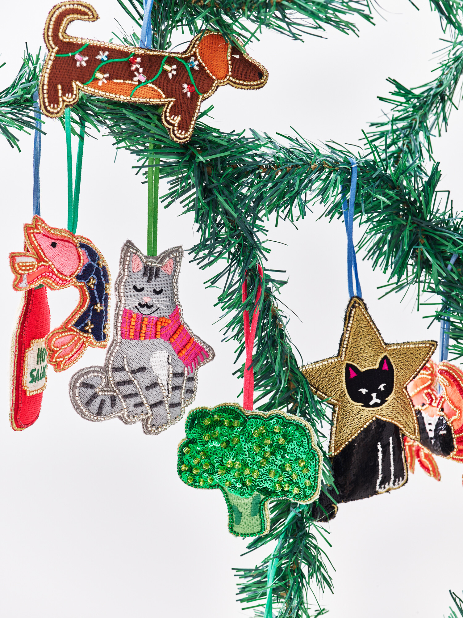 Pamela Prawn Cocktail Beaded Christmas Tree Decoration | Oliver Bonas