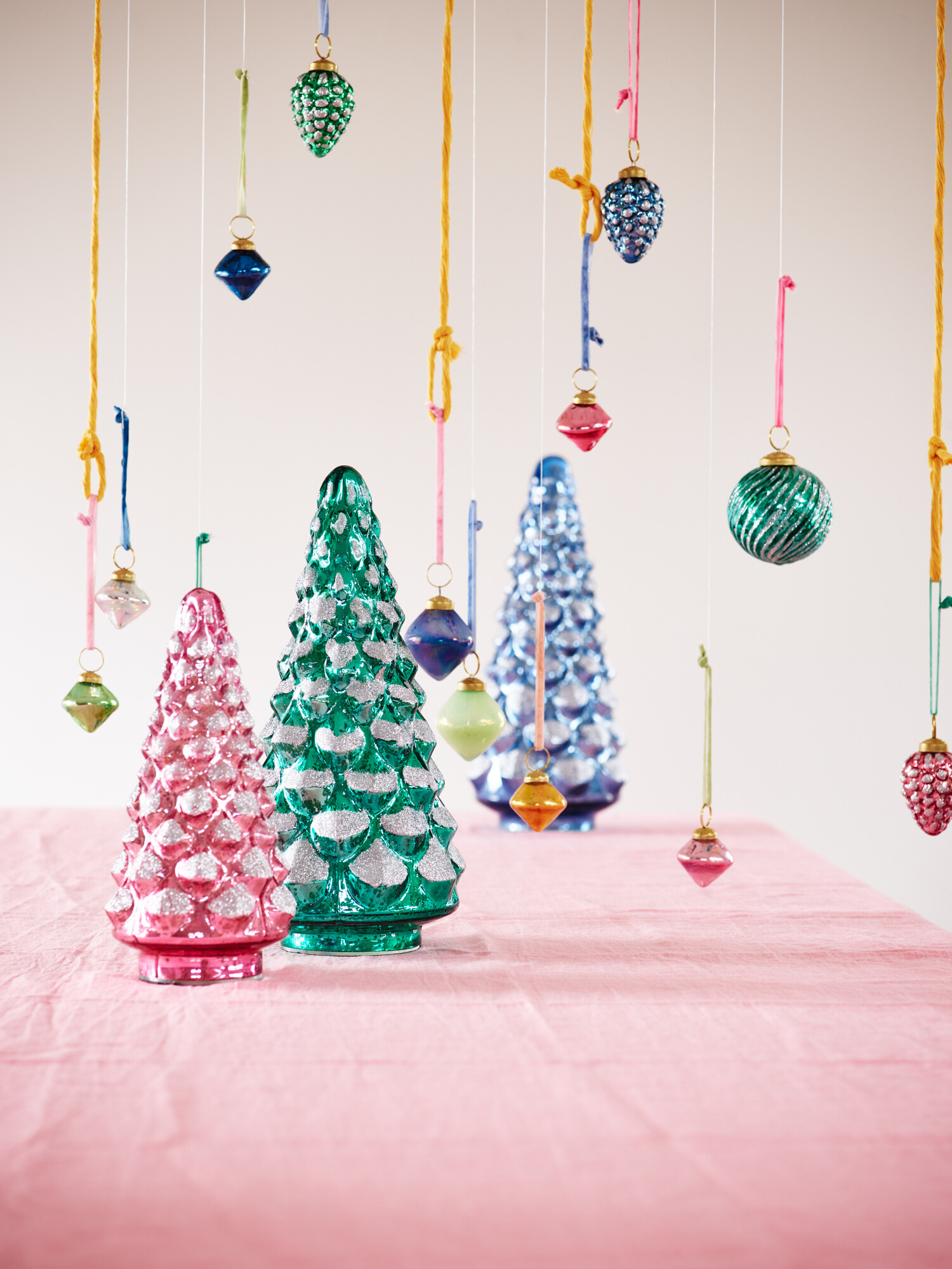 Recycled Glass Tree Christmas Decorations | Oliver Bonas
