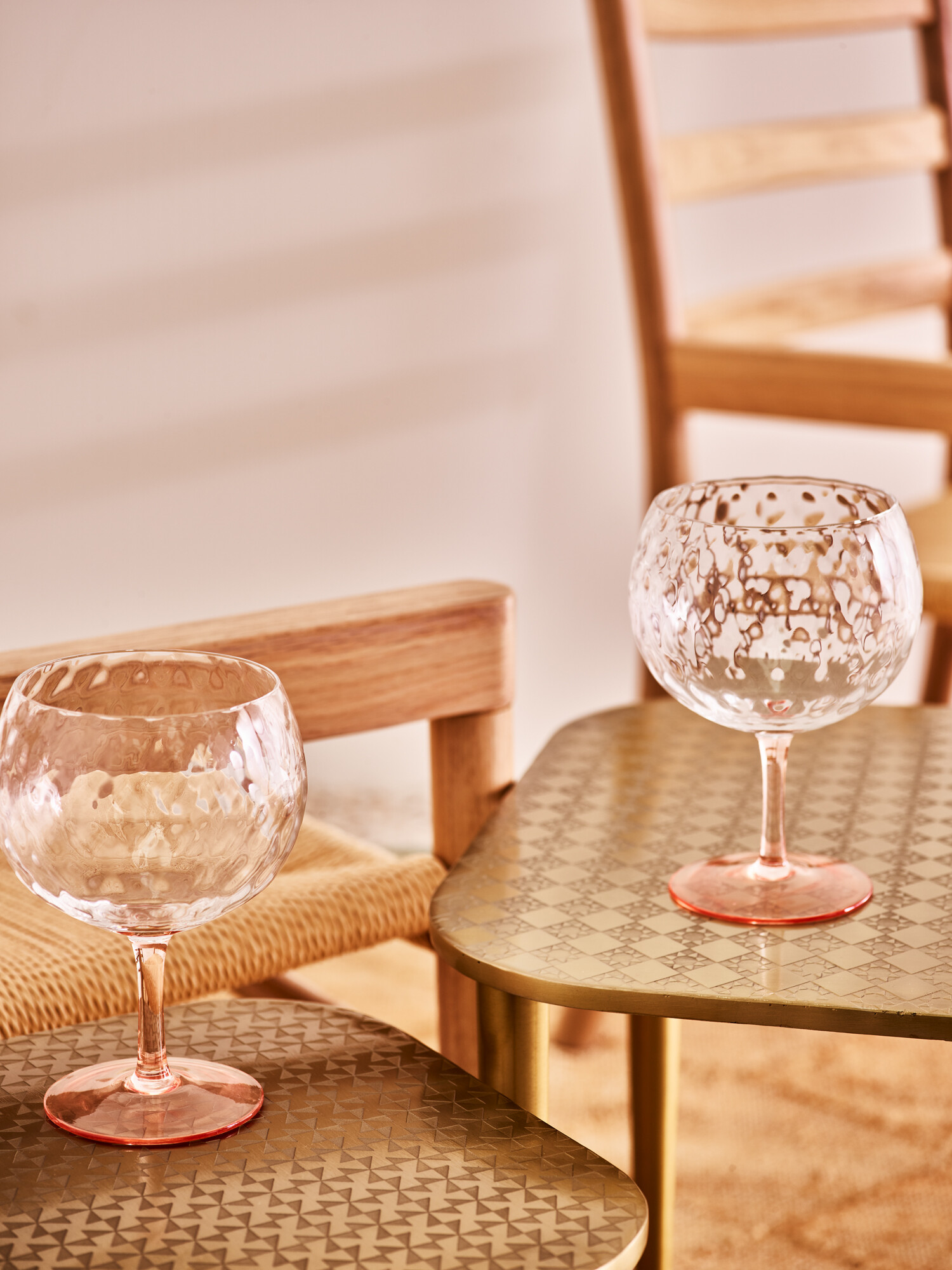 Rina Pink Gin Glasses Set of Two | Oliver Bonas