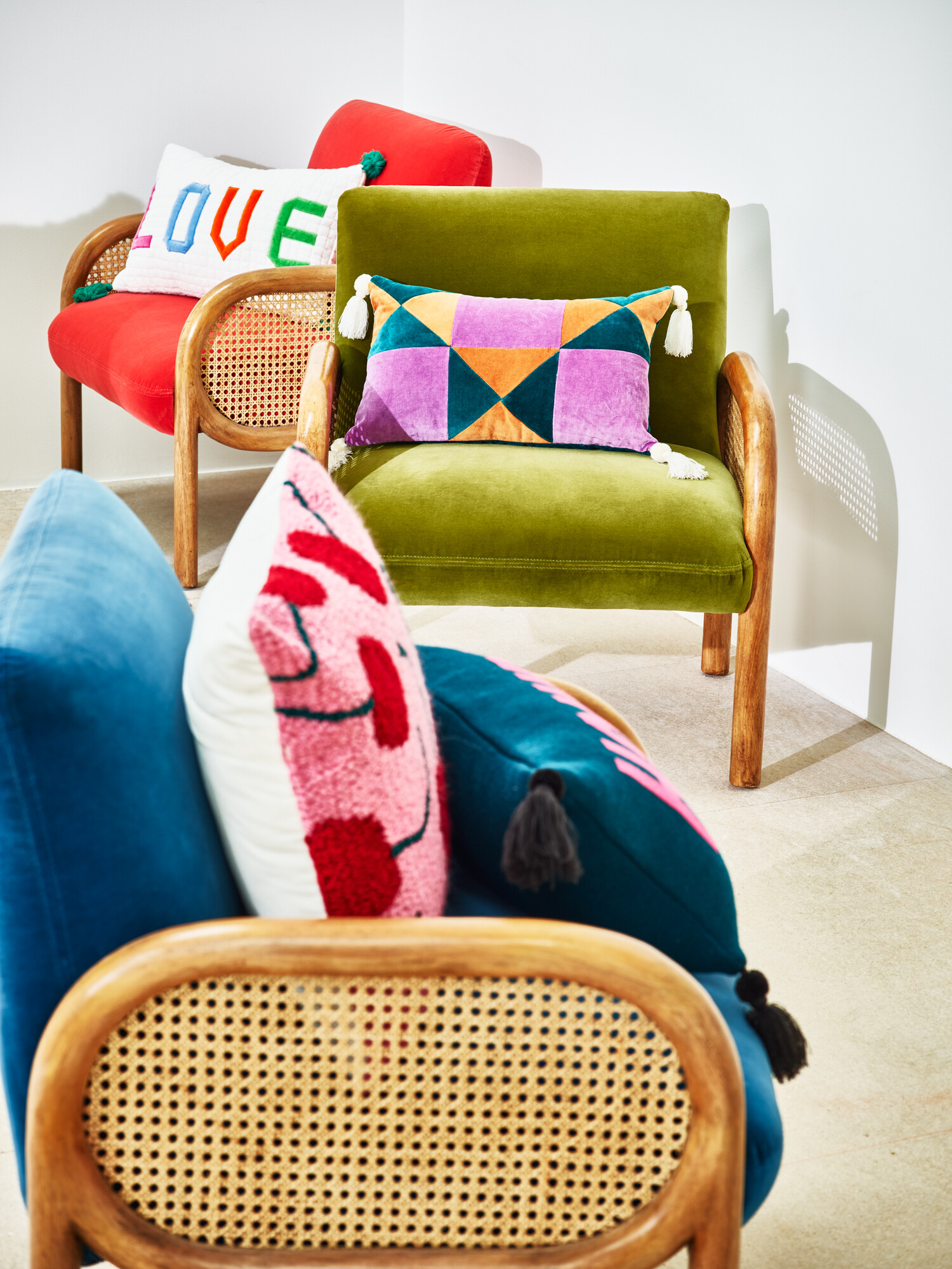 Love Quilted Patchwork Rectangular Cushion Cover 30x50cm | Oliver Bonas