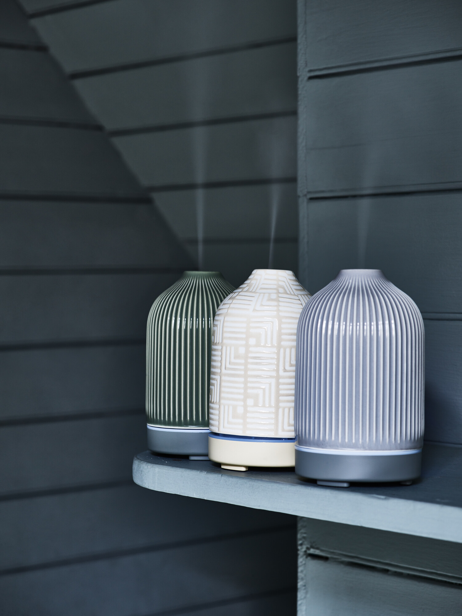 Sienna Geometric Cream Essential Oil Electric Aroma Diffuser | Oliver Bonas