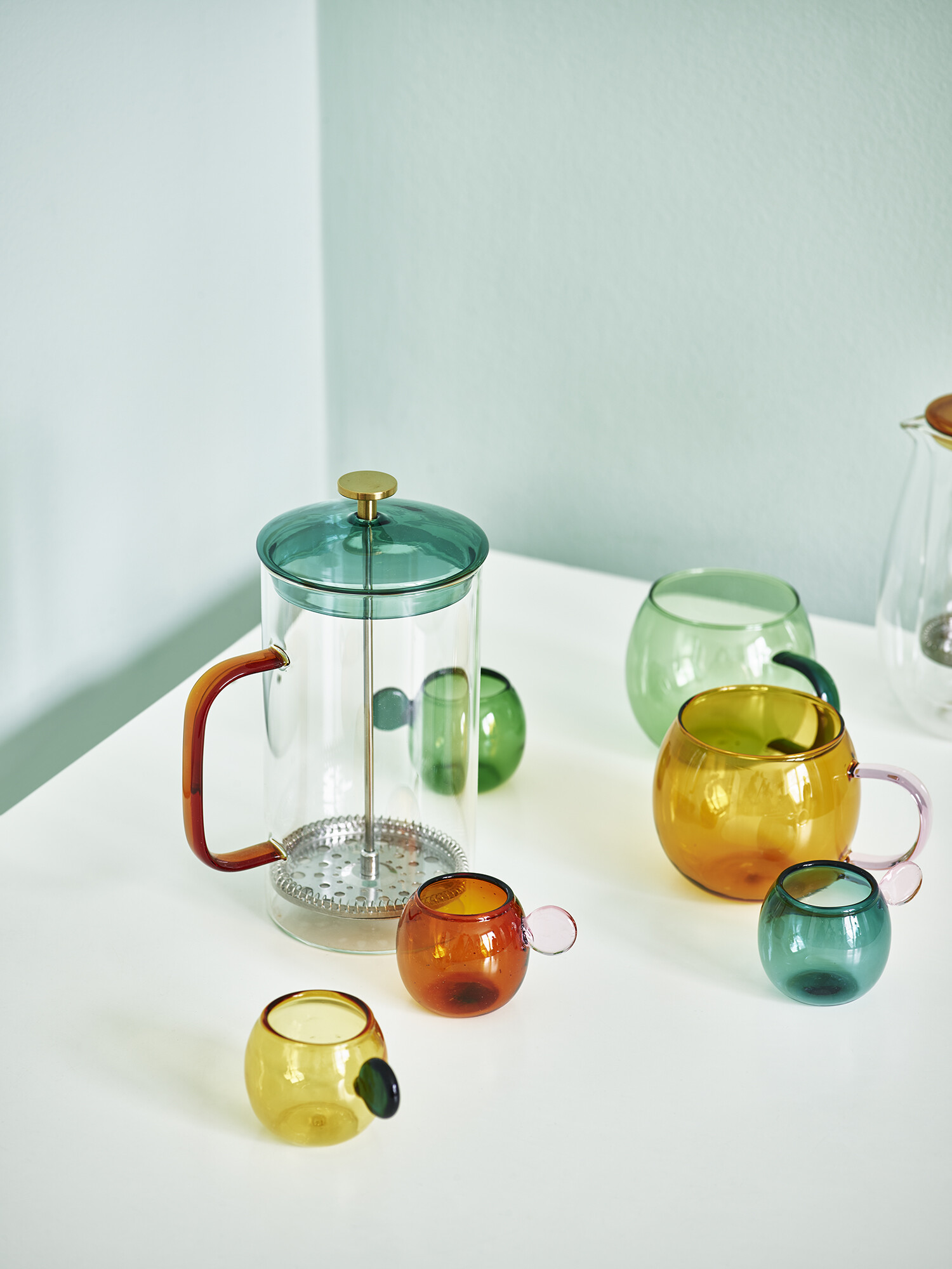 Kona Colourful Glass Espresso Coffee Cups Set of Four | Oliver Bonas IE
