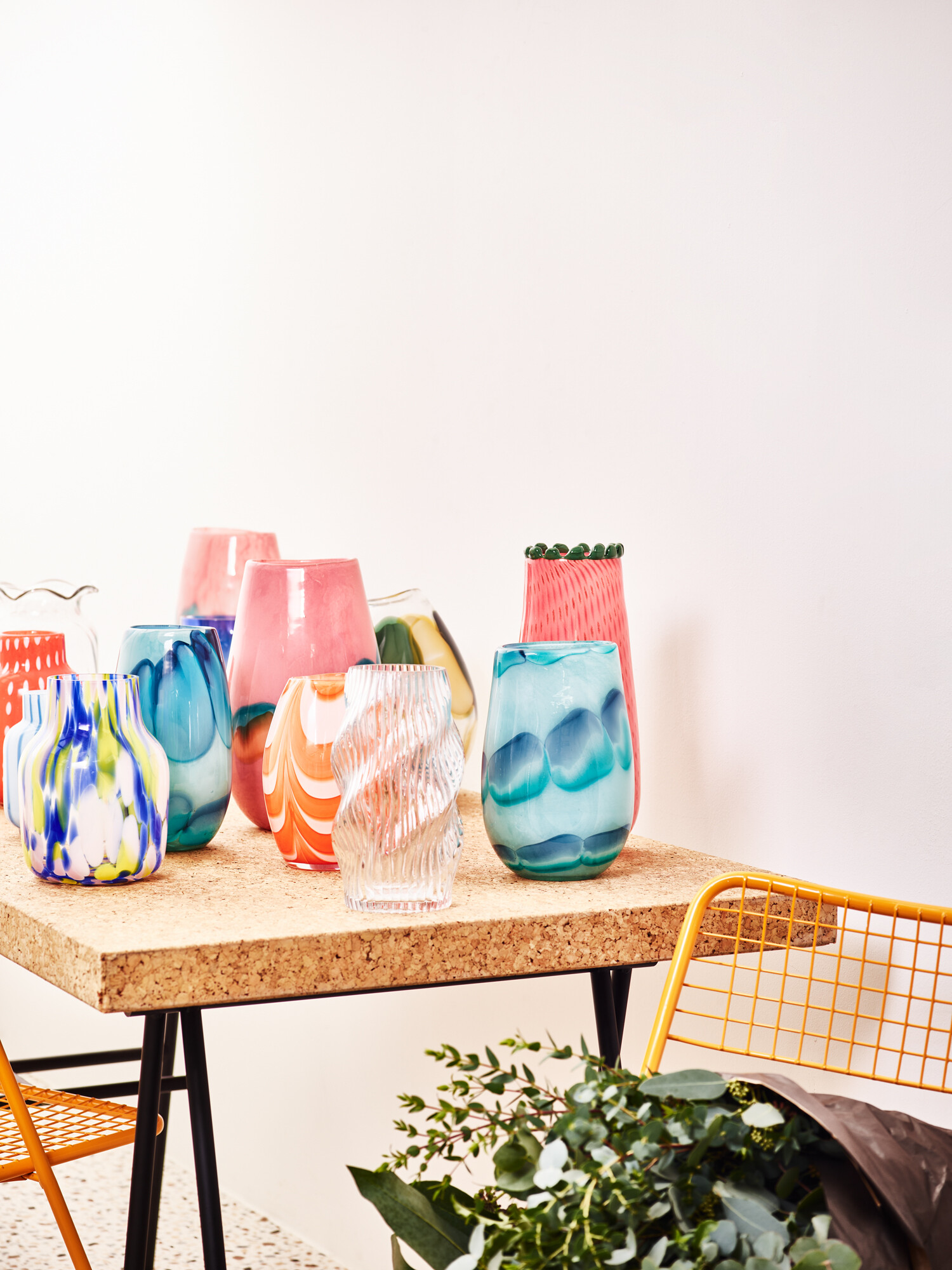 Naya Blue Glass Flower Vase | Oliver Bonas