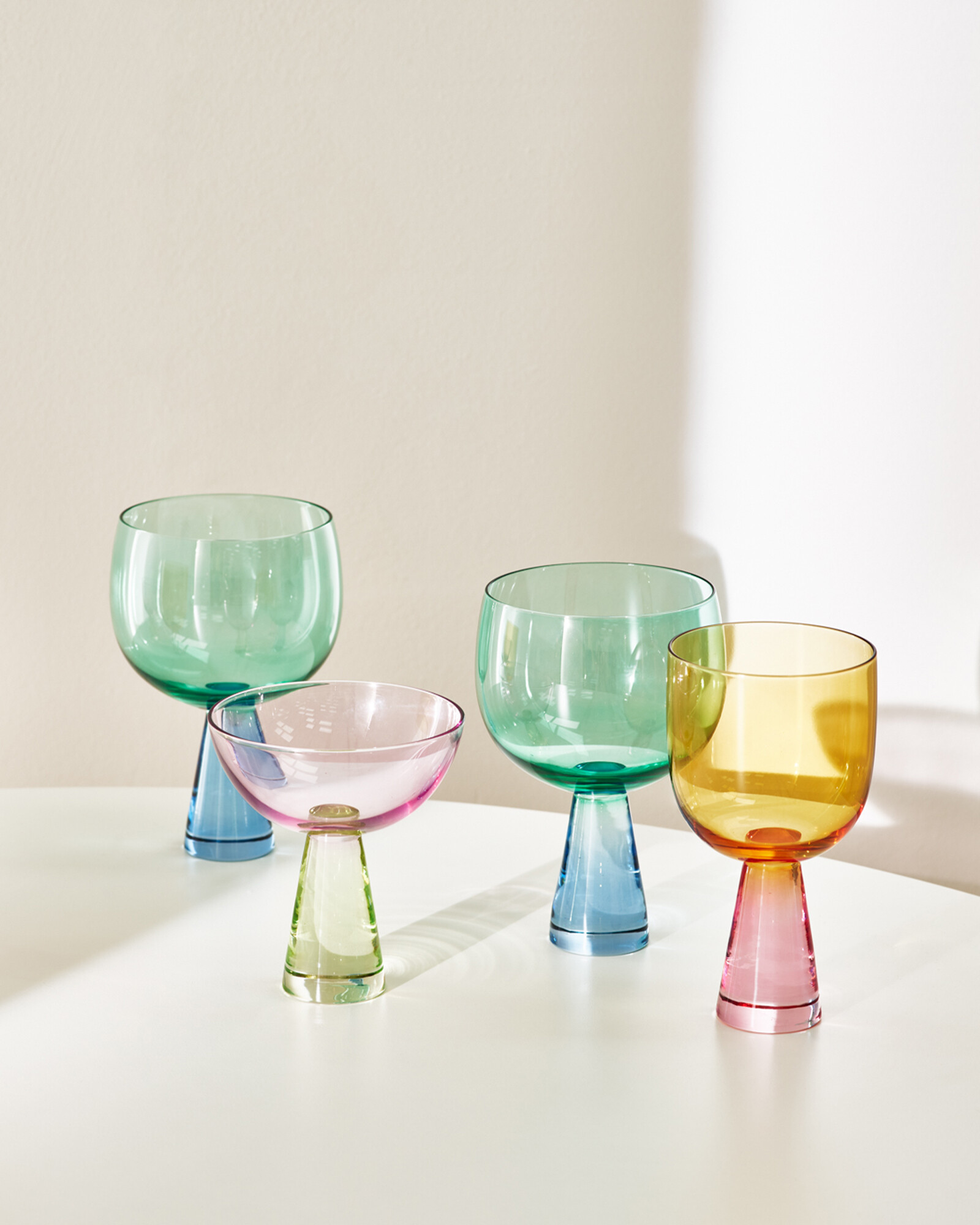 Yara Sculptural Pink Cocktail Glasses Set of Two | Oliver Bonas