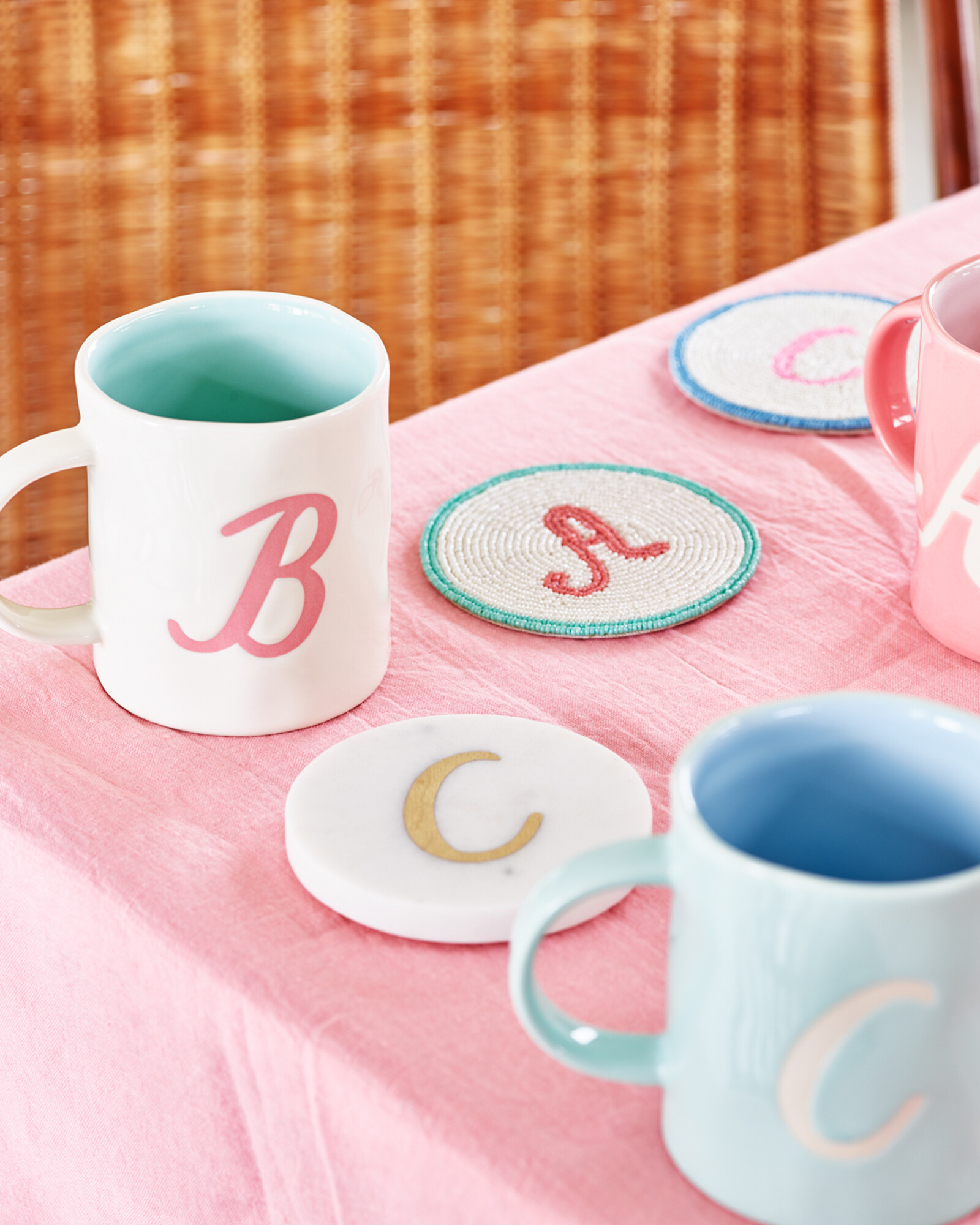 Astrid Alphabet Marble Initial Coaster | Oliver Bonas