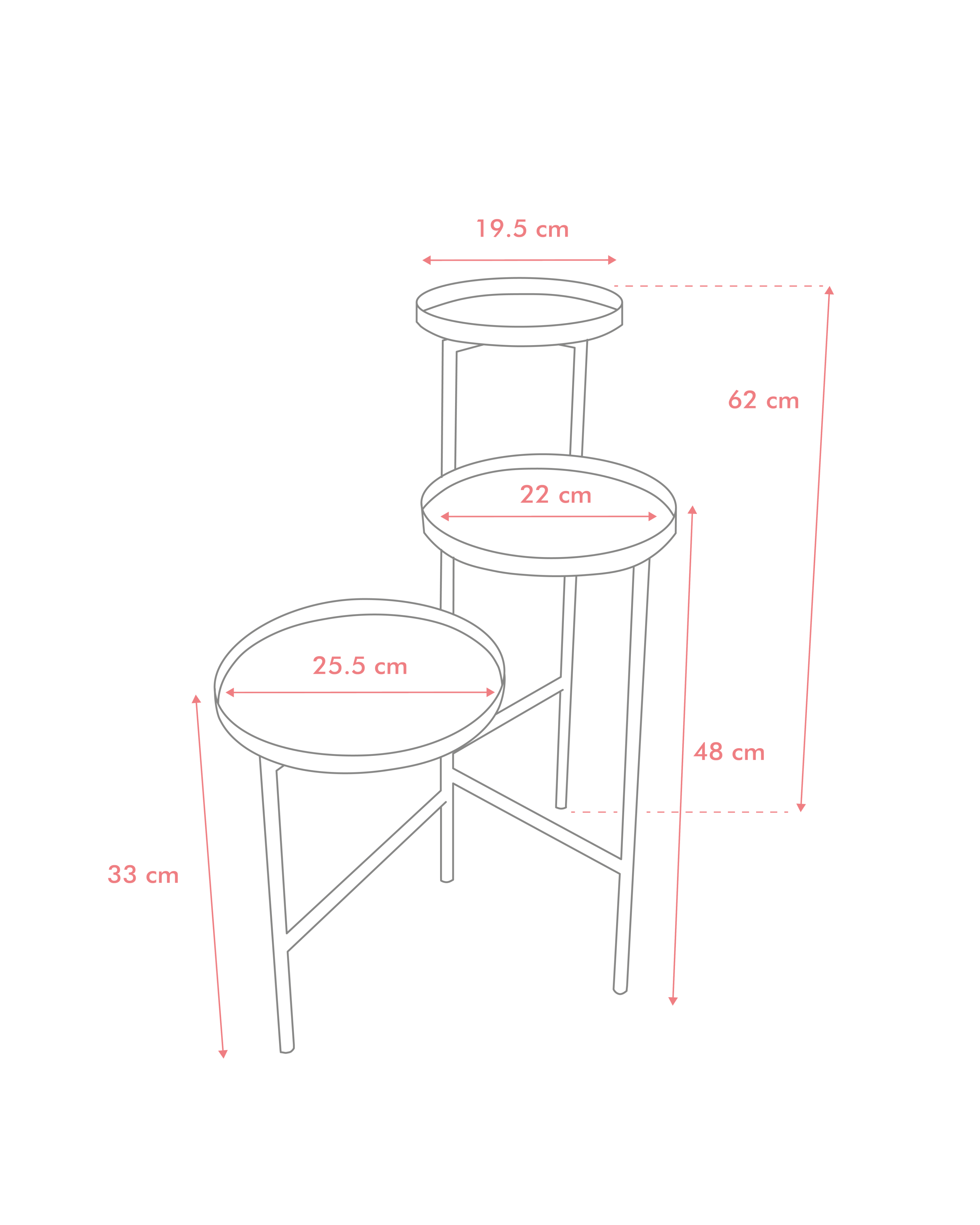 Iggy Orange Triple Plant Stand | Oliver Bonas