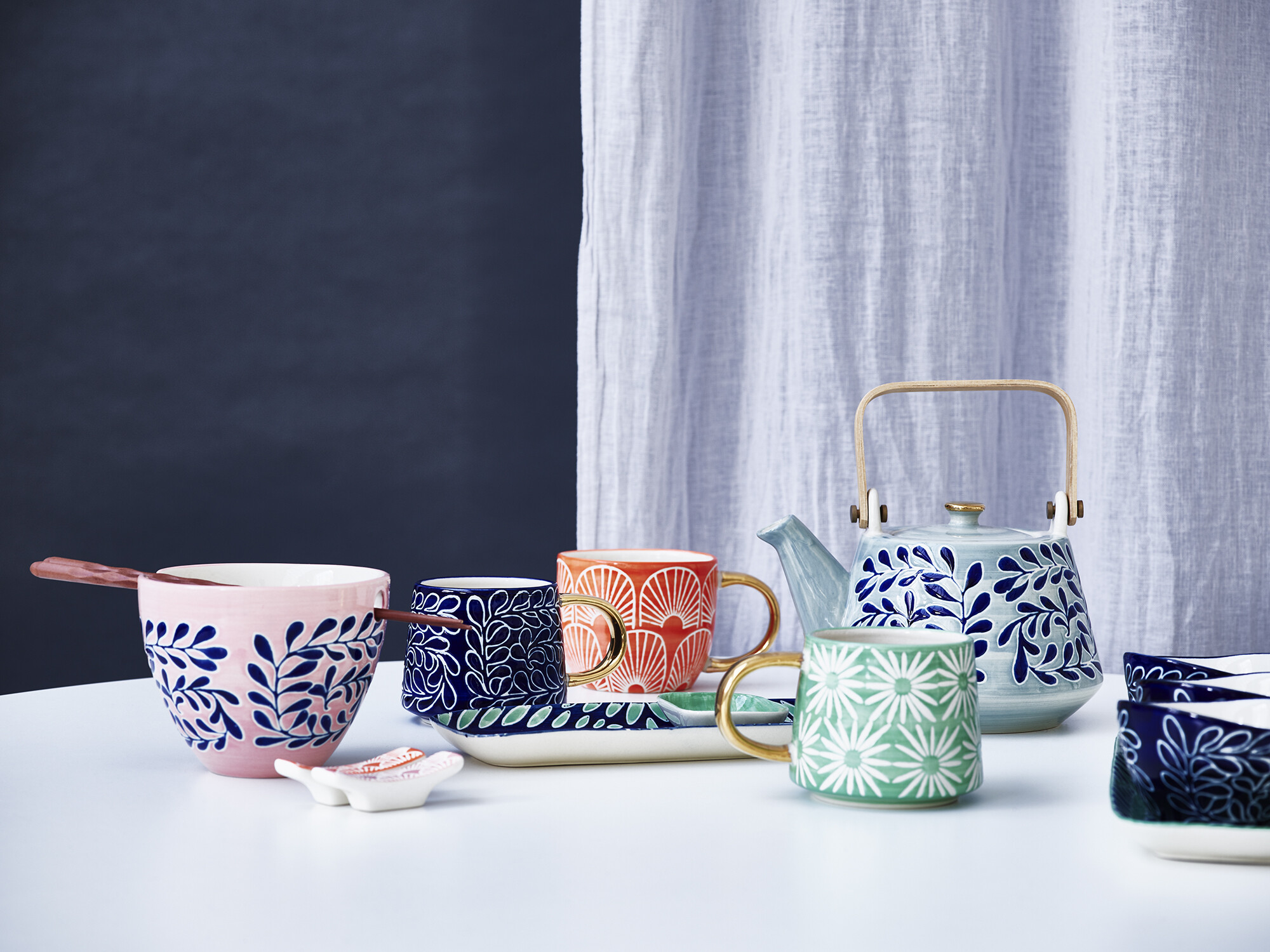 Kalani Green Ceramic Mug | Oliver Bonas