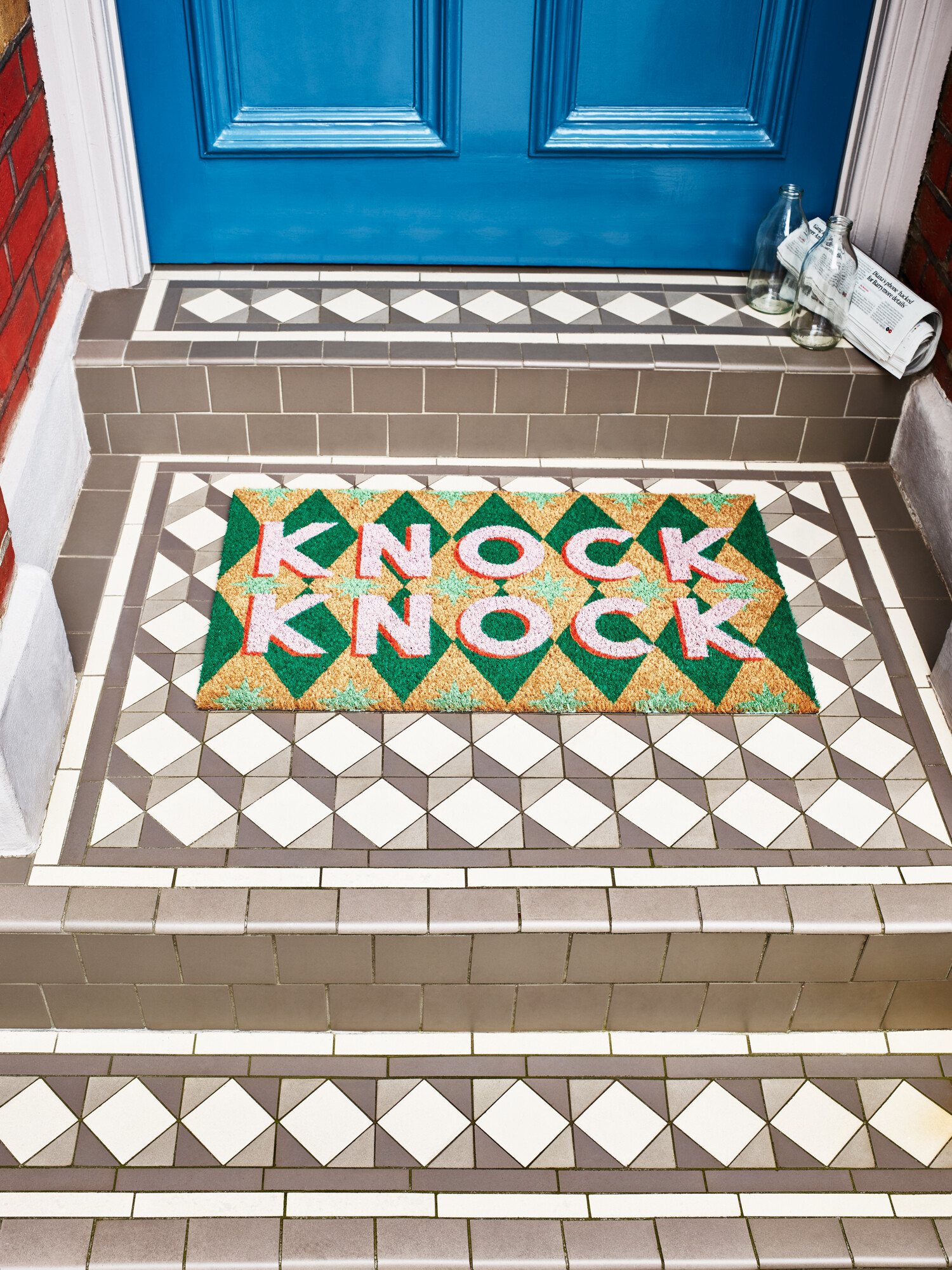 Knock Knock Green Star Doormat | Oliver Bonas
